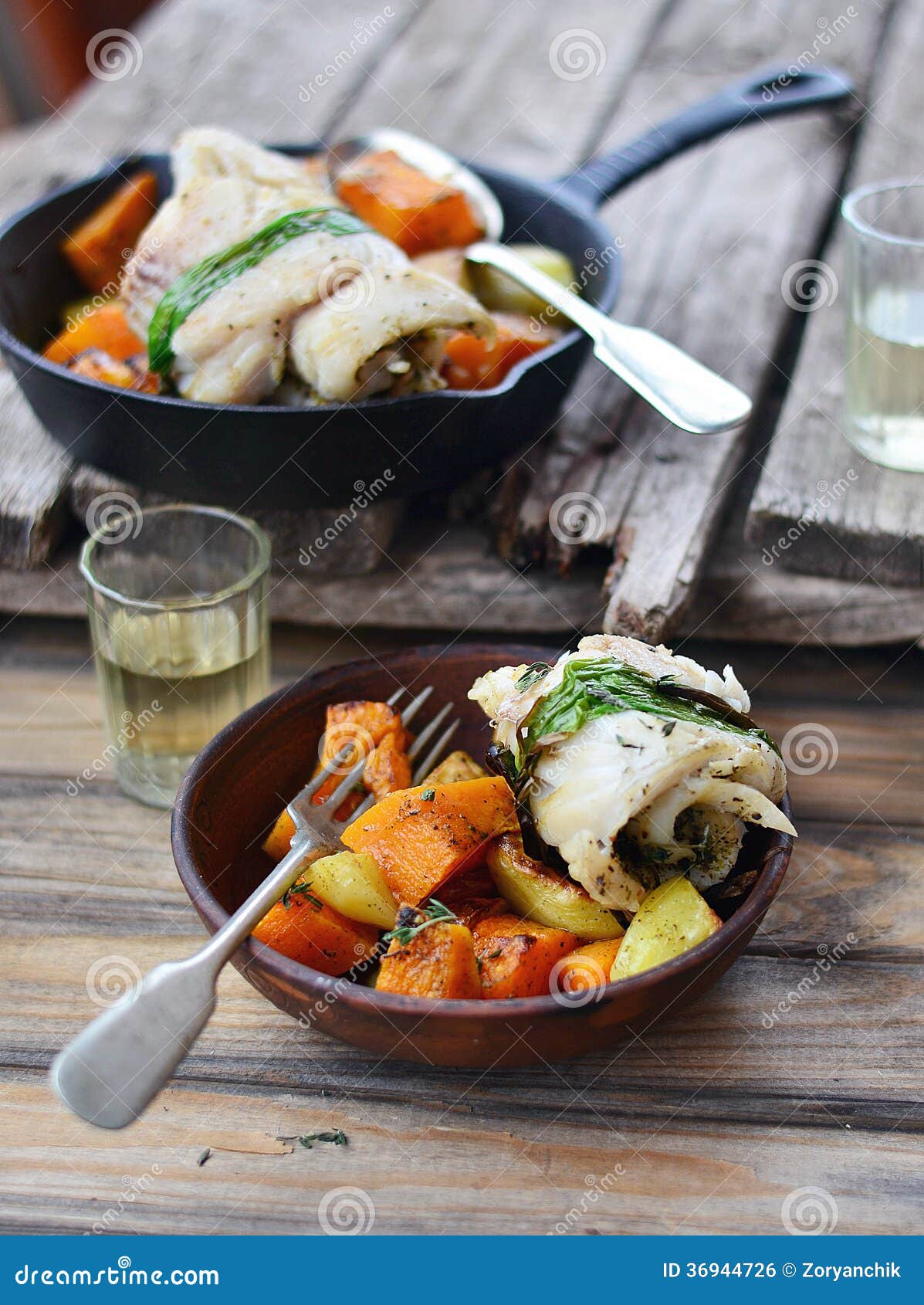 Roasted fish rolls stock photo. Image of pumpkin, tasty - 36944726