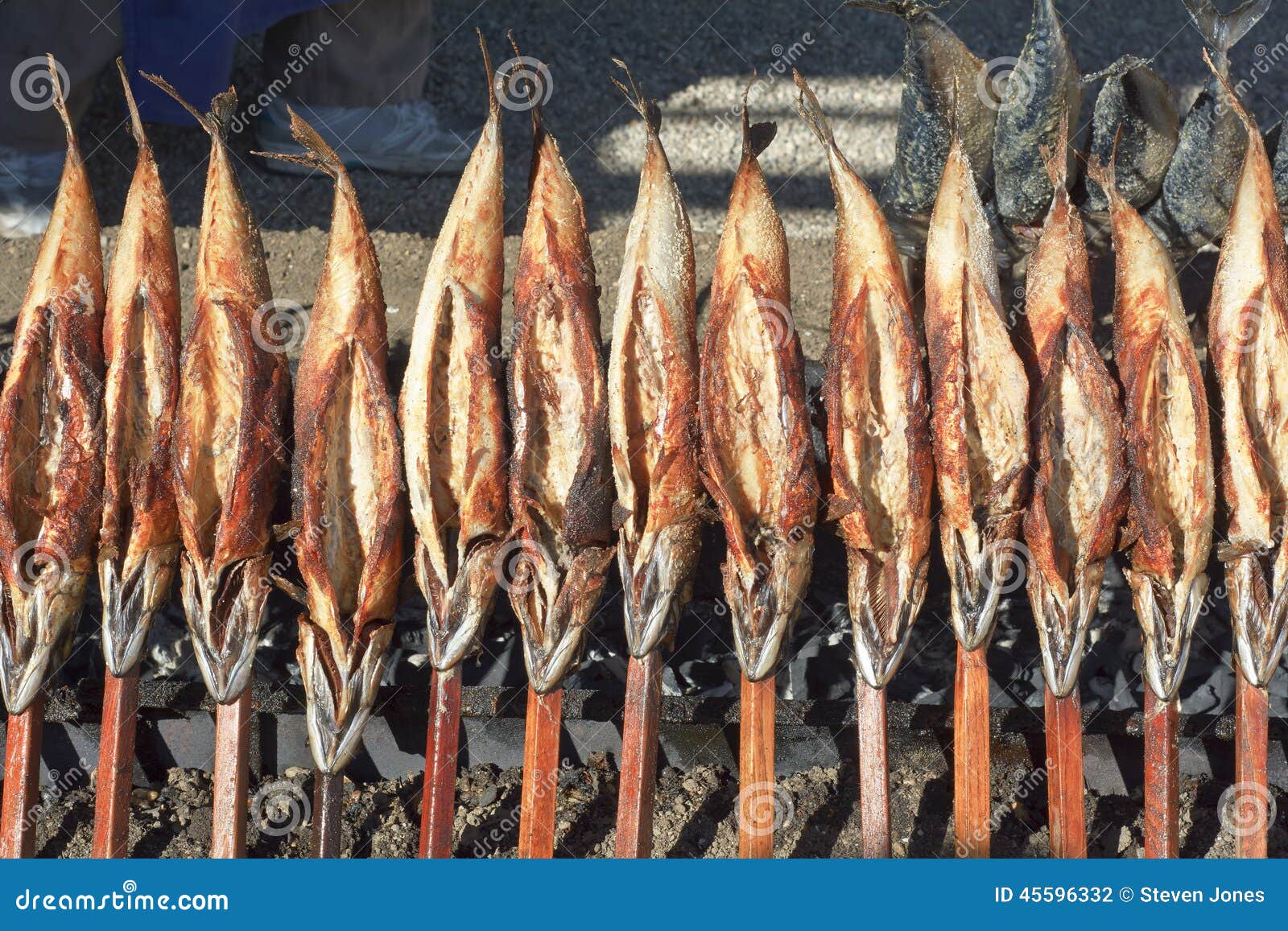 Roasted Fish on a Stick stock photo. Image of culture - 45596332