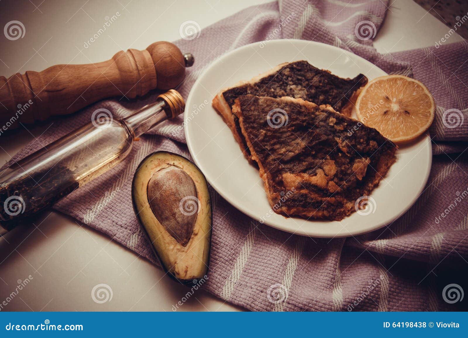 Roasted flatfish stock photo. Image of plate, fries, plaice - 64198438