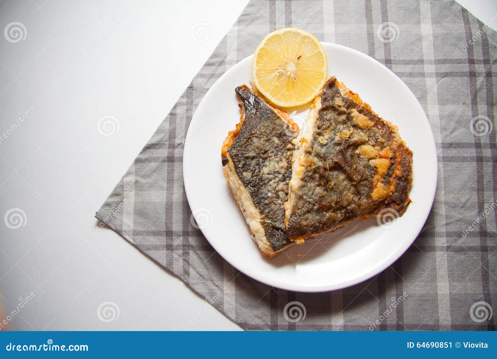 Roasted flatfish stock image. Image of food, batter, lime - 64690851