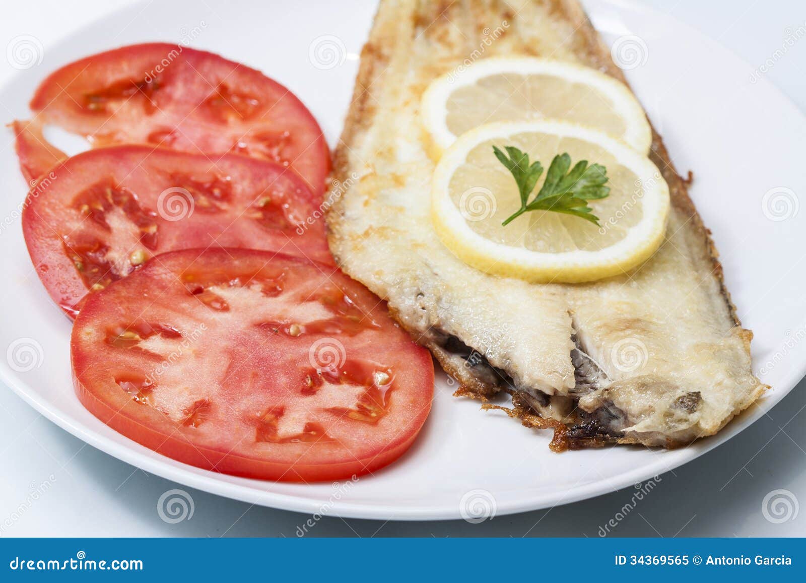 Roasted Flounder stock image. Image of flounder, meal - 34369565