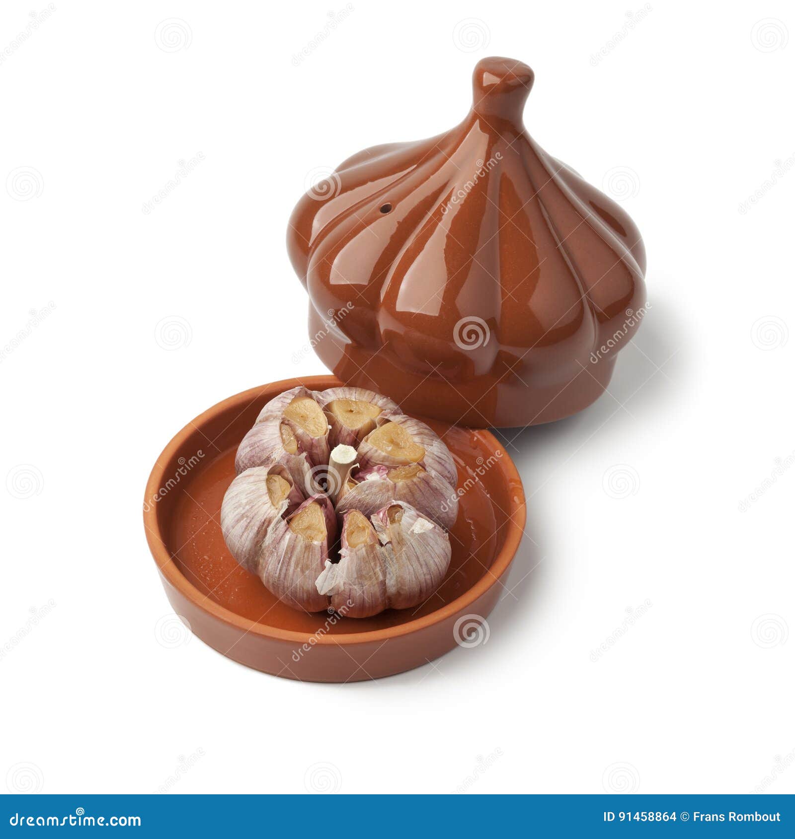 Roasted Garlic in a Ceramic Bow Stock Photo - Image of healthy, herb ...