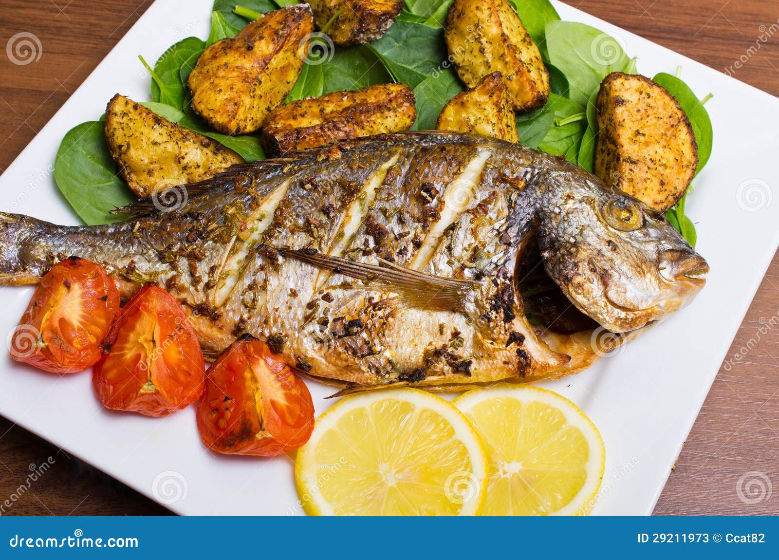 Roasted gilthead fish stock image. Image of grilled, italian - 29211973