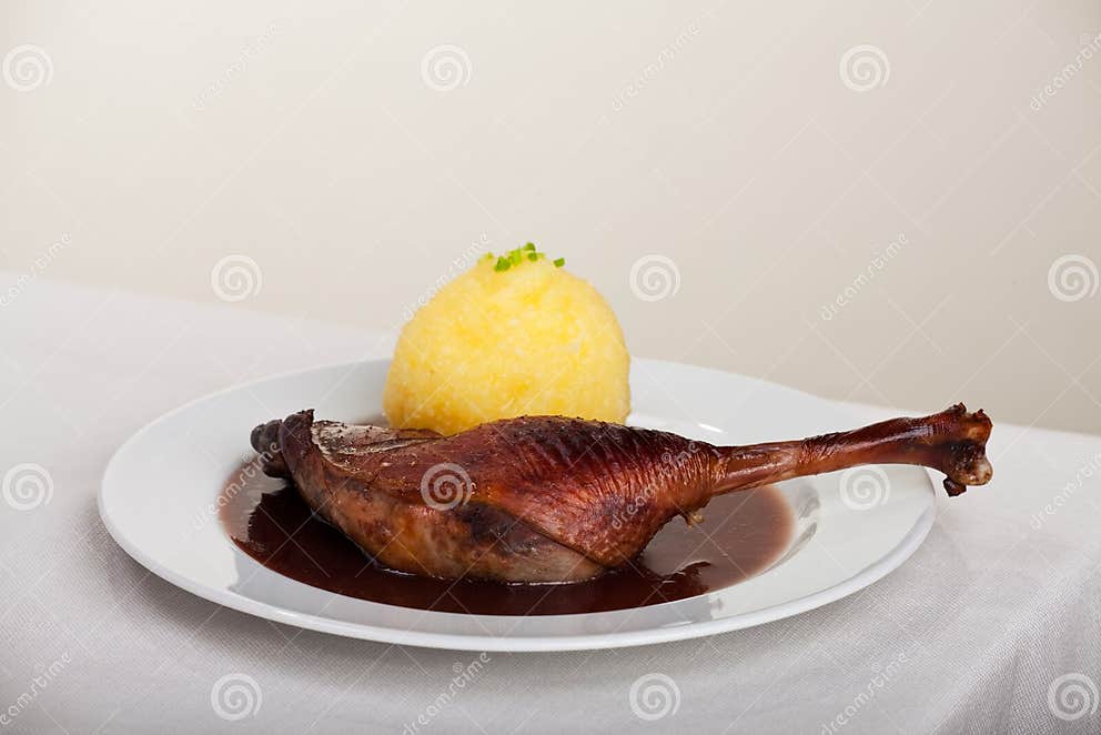 Roasted goose leg stock photo. Image of white, poultry - 13744682