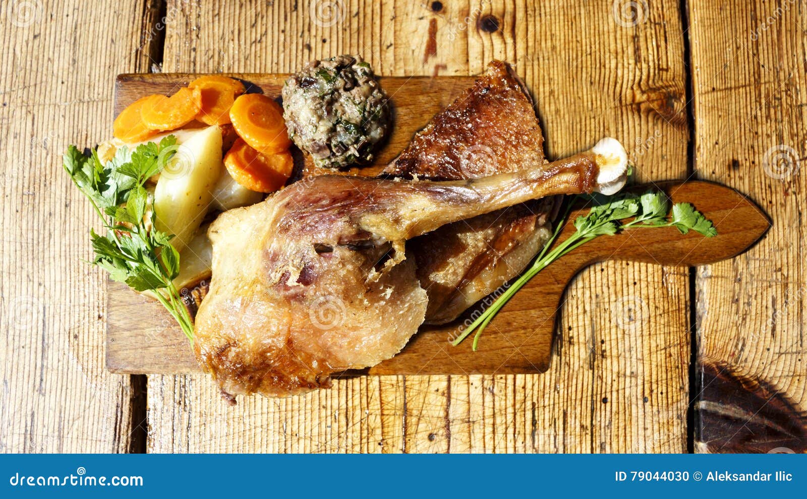 Roasted Goose Legs and Breasts Stock Photo - Image of plate, cuisine ...