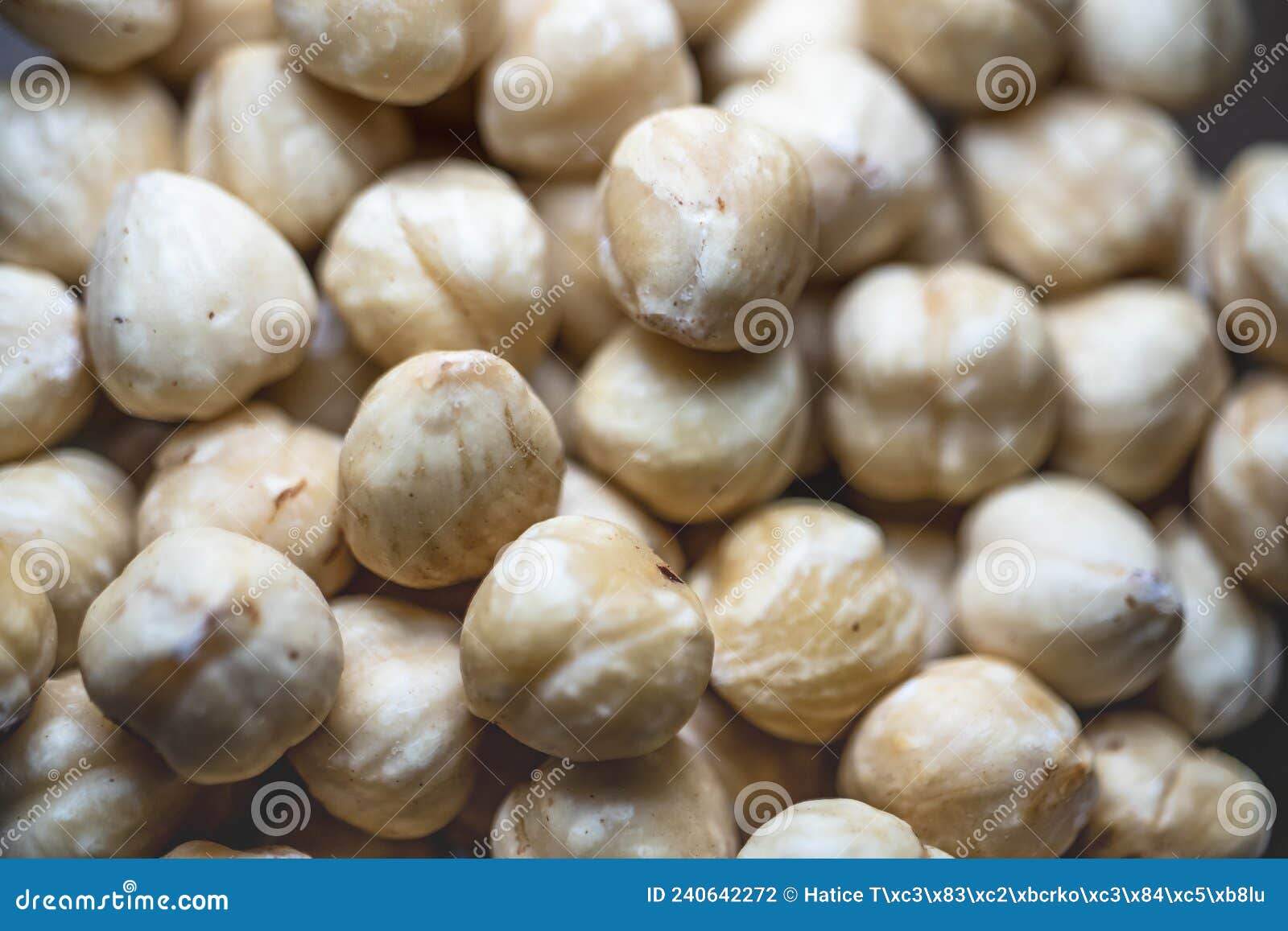Roasted Hazelnut Kernels, Close-up. and Bowl Stock Photo - Image of ...