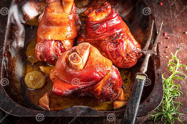 Roasted and Homemade Schweinshaxe Made with Spices Stock Photo - Image ... Roasted and Homemade Schweinshaxe Made with Spices Stock Photo - Image ...