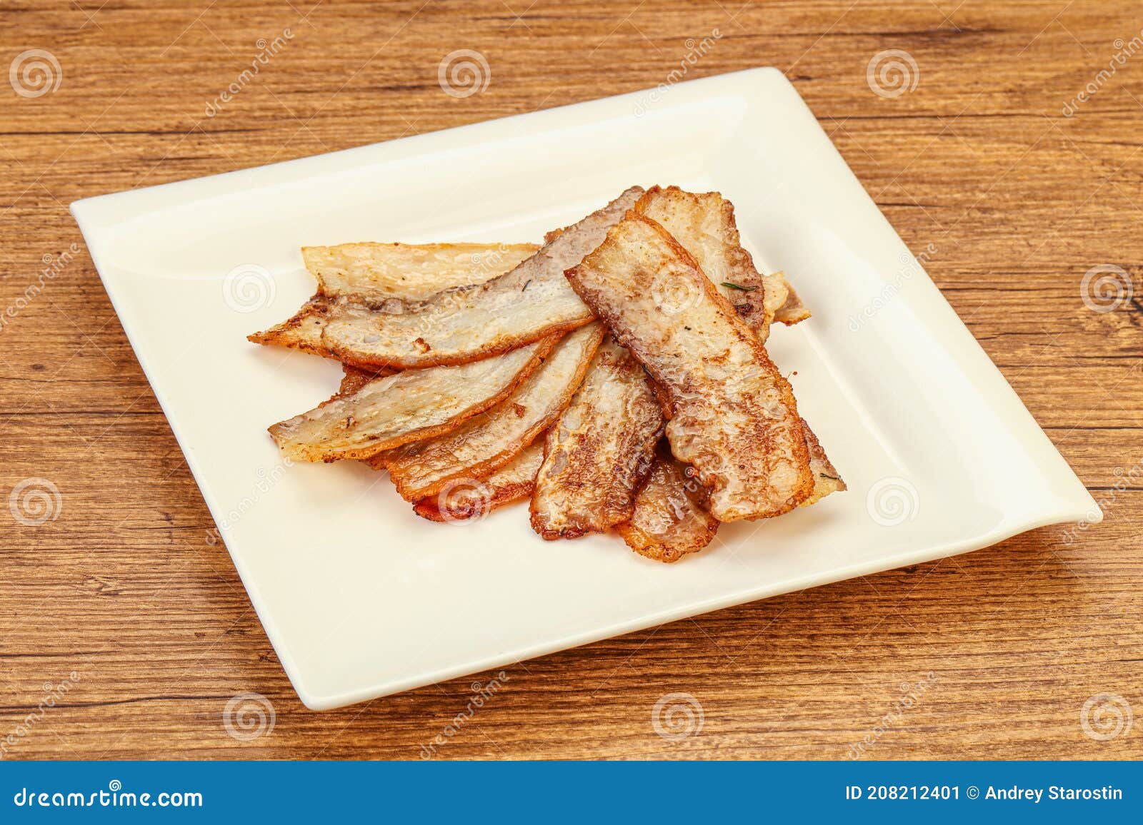 Roasted Juicy Bacon in the Plate Stock Image - Image of pork, portion ...