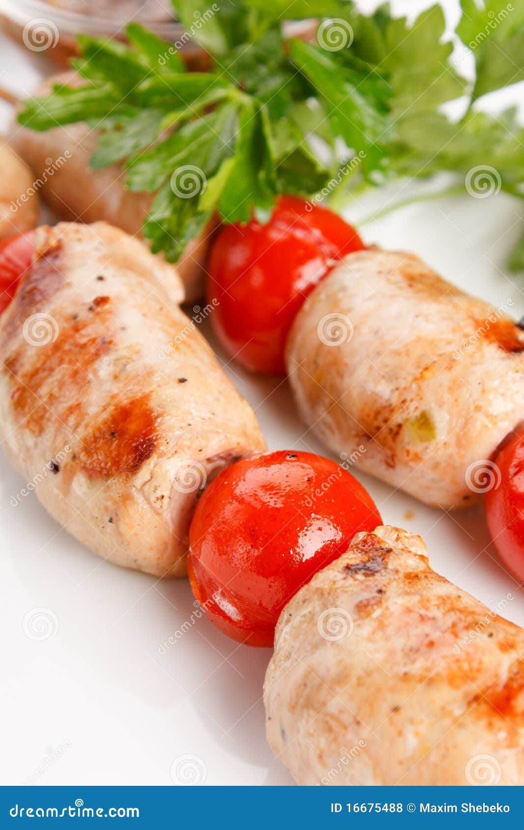 Roasted Kebab with Vegetables Stock Photo - Image of chop, gourmet ...