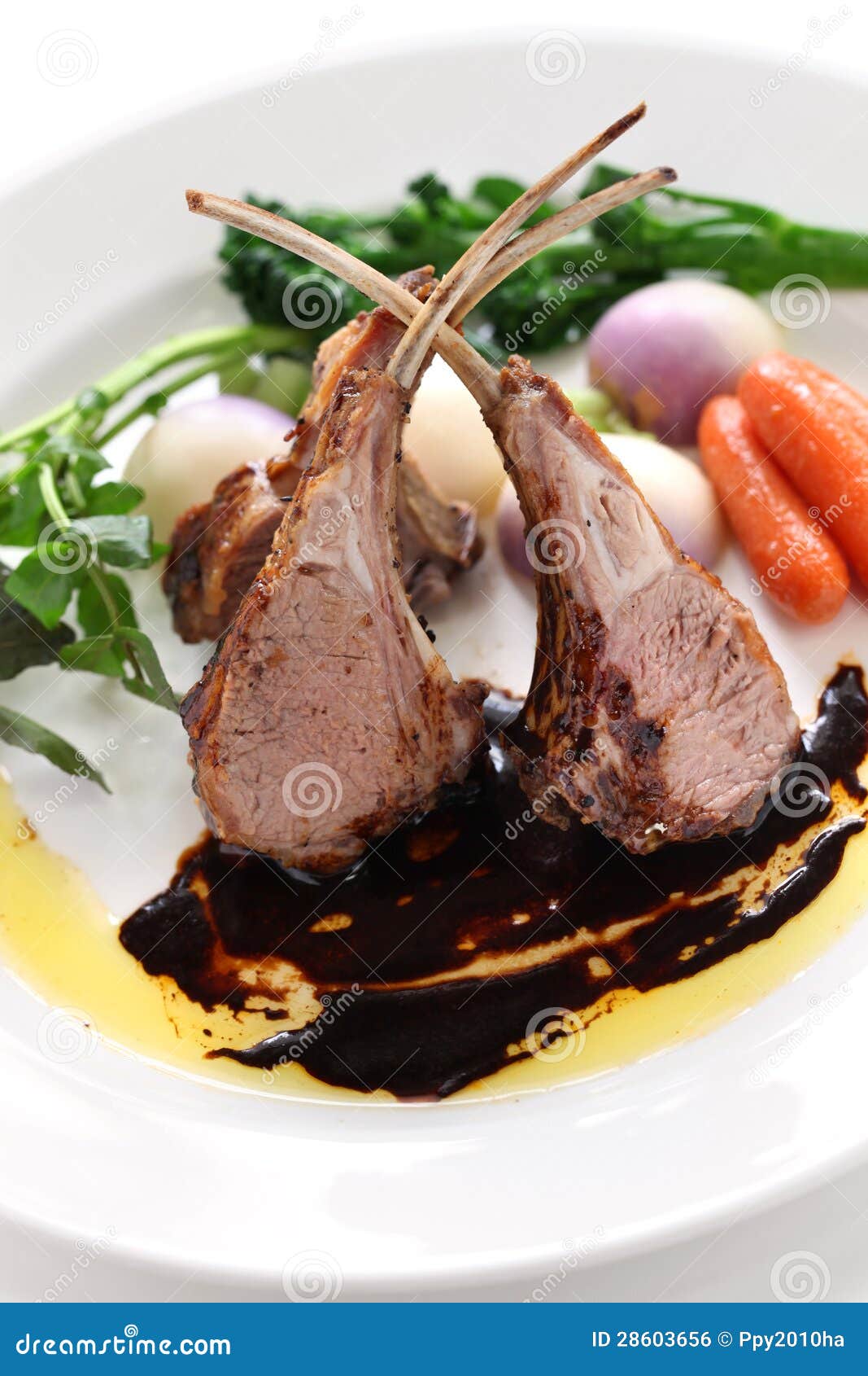 Roasted lamb rib chops stock photo. Image of delicatessen - 28603656