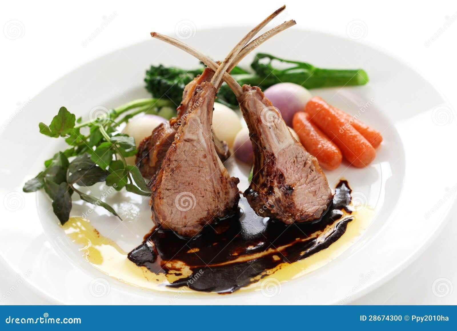 Roasted lamb rib chops stock photo. Image of meal, barbecue - 28674300