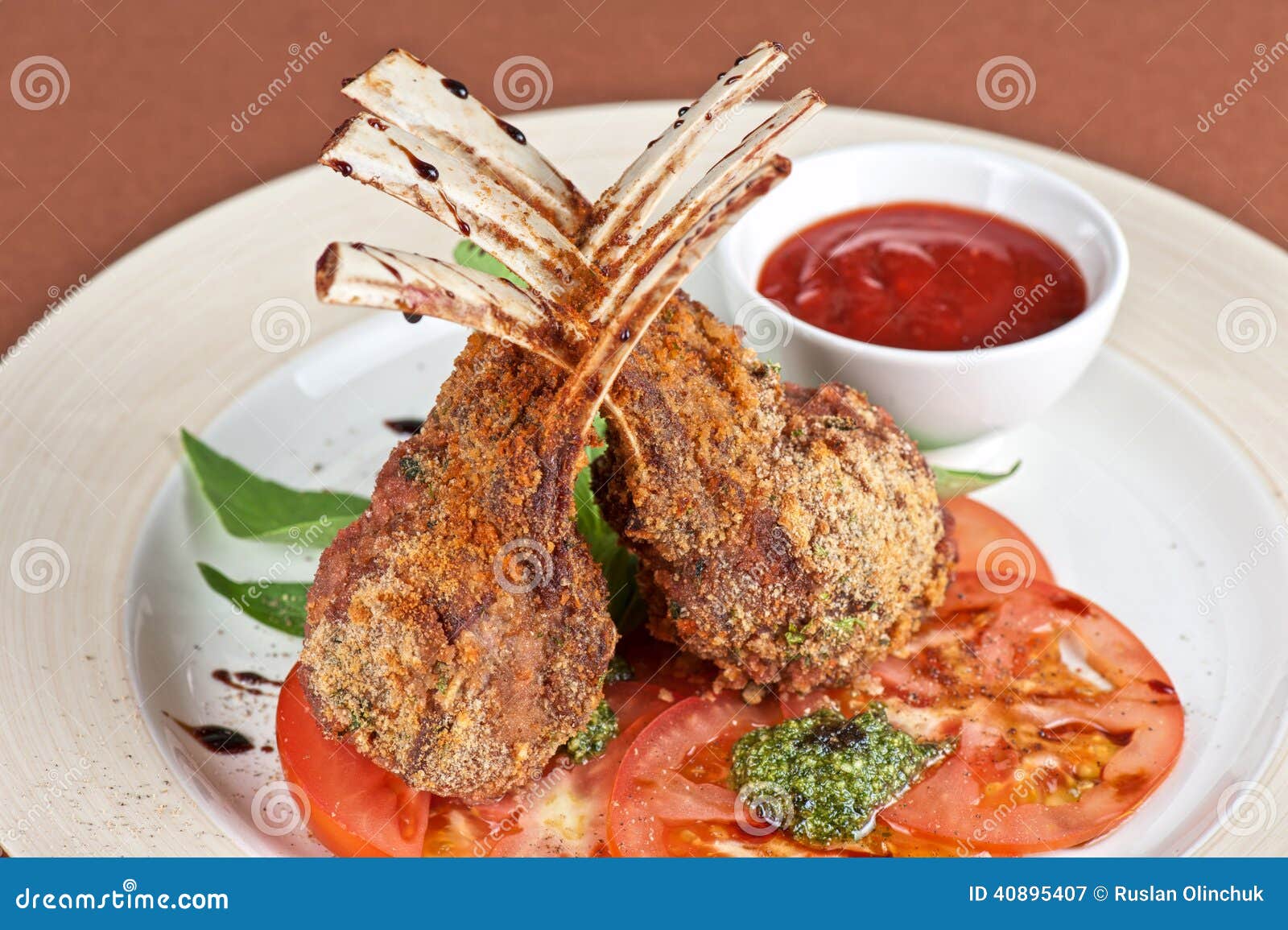 Roasted lamb rib stock image. Image of piece, cuisine - 40895407