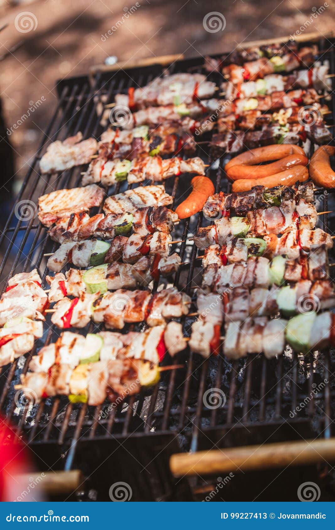 Roasted Meat Cooked at Barbecue. Stock Image - Image of cookout ...