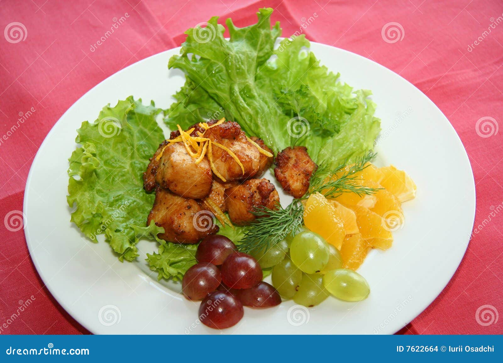 Roasted meat with grapes stock photo. Image of salad, food - 7622664