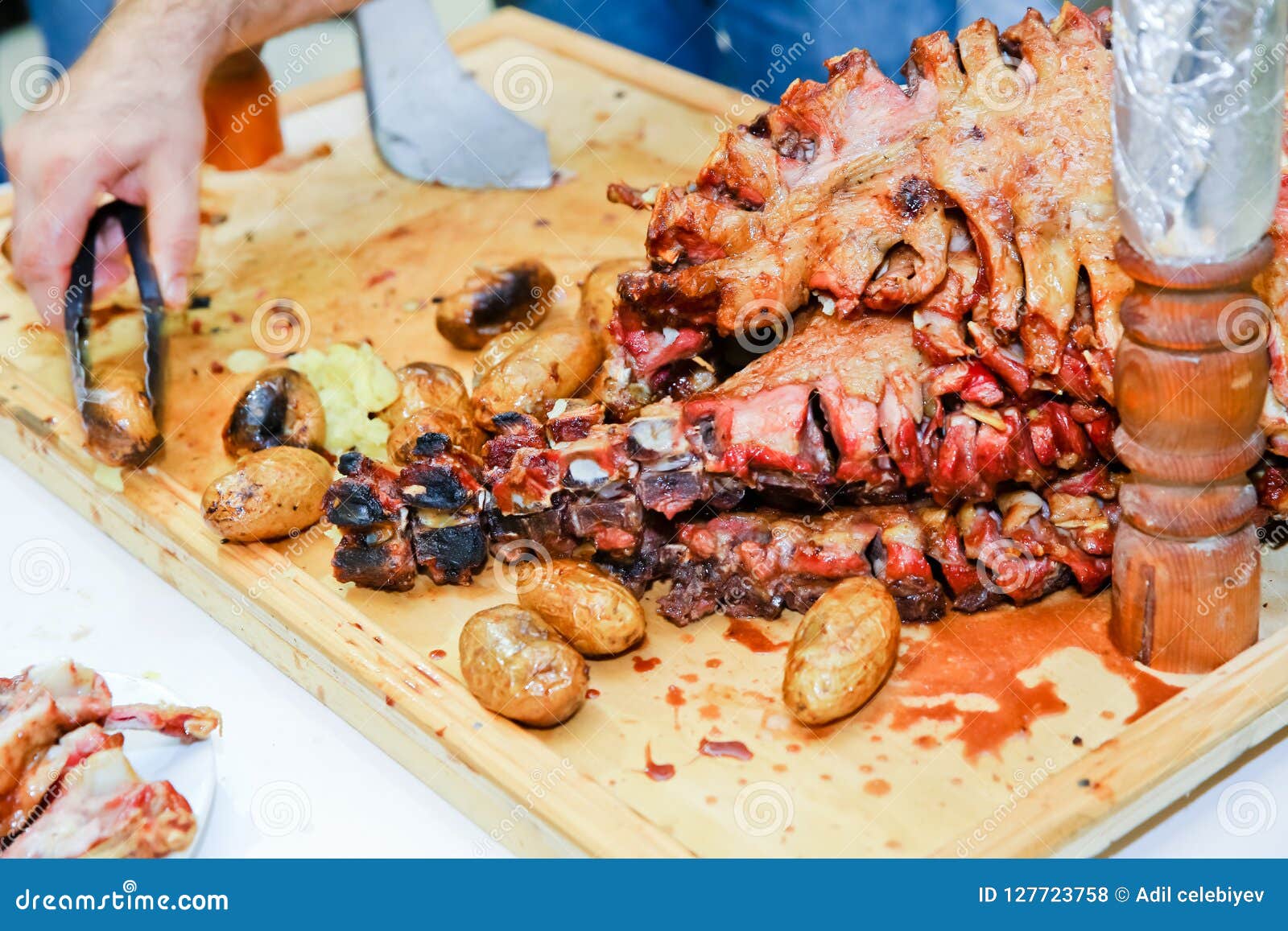 Roasted Meat Over an Open Fire, Cooked in a Special Way.Barbecue is ...