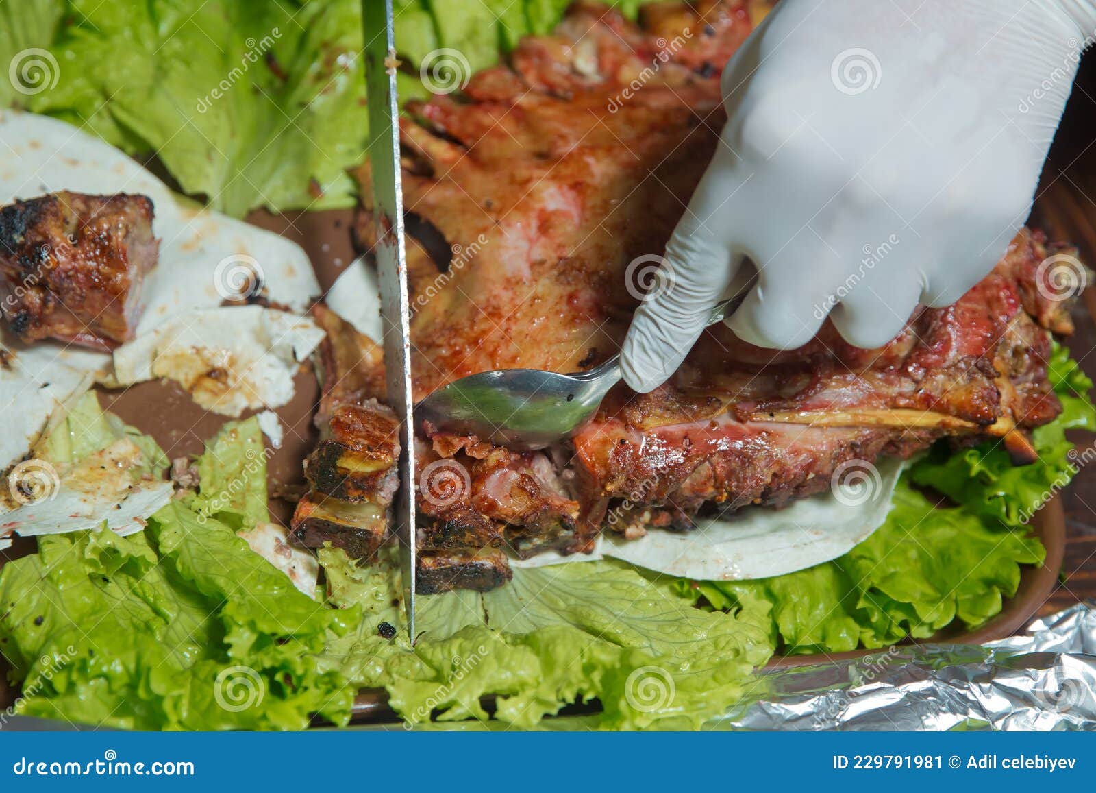 Roasted Meat Over an Open Fire, Cooked in a Special Way.Barbecue is ...