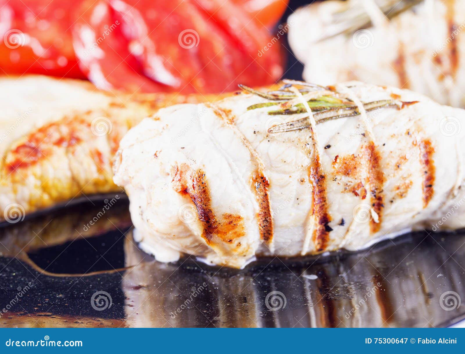 Roasted meat over plate stock image. Image of copy, meat - 75300647