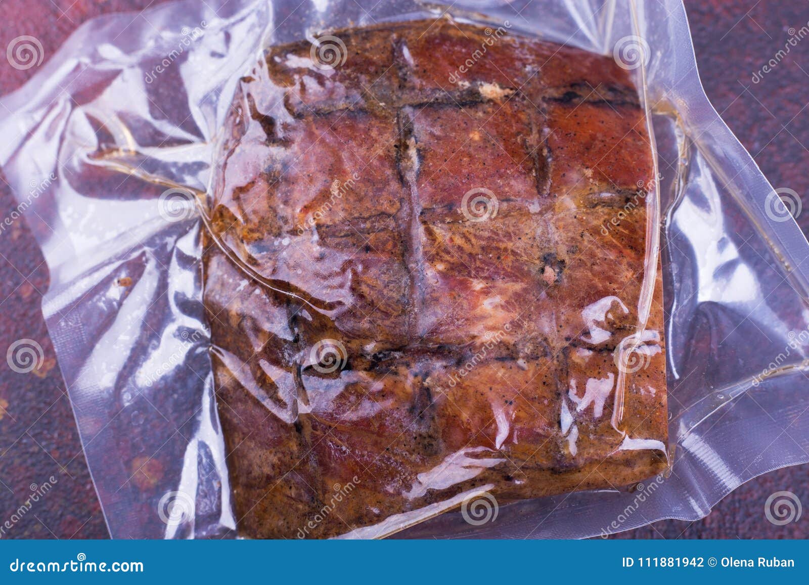 Roasted Meat in the Package Stock Photo - Image of piece, background ...