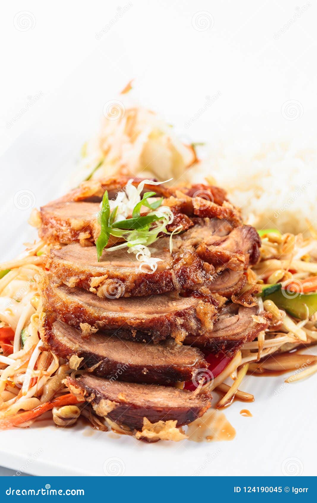 Roasted Meat with Rice. Korean Cuisine. Stock Image - Image of plate ...