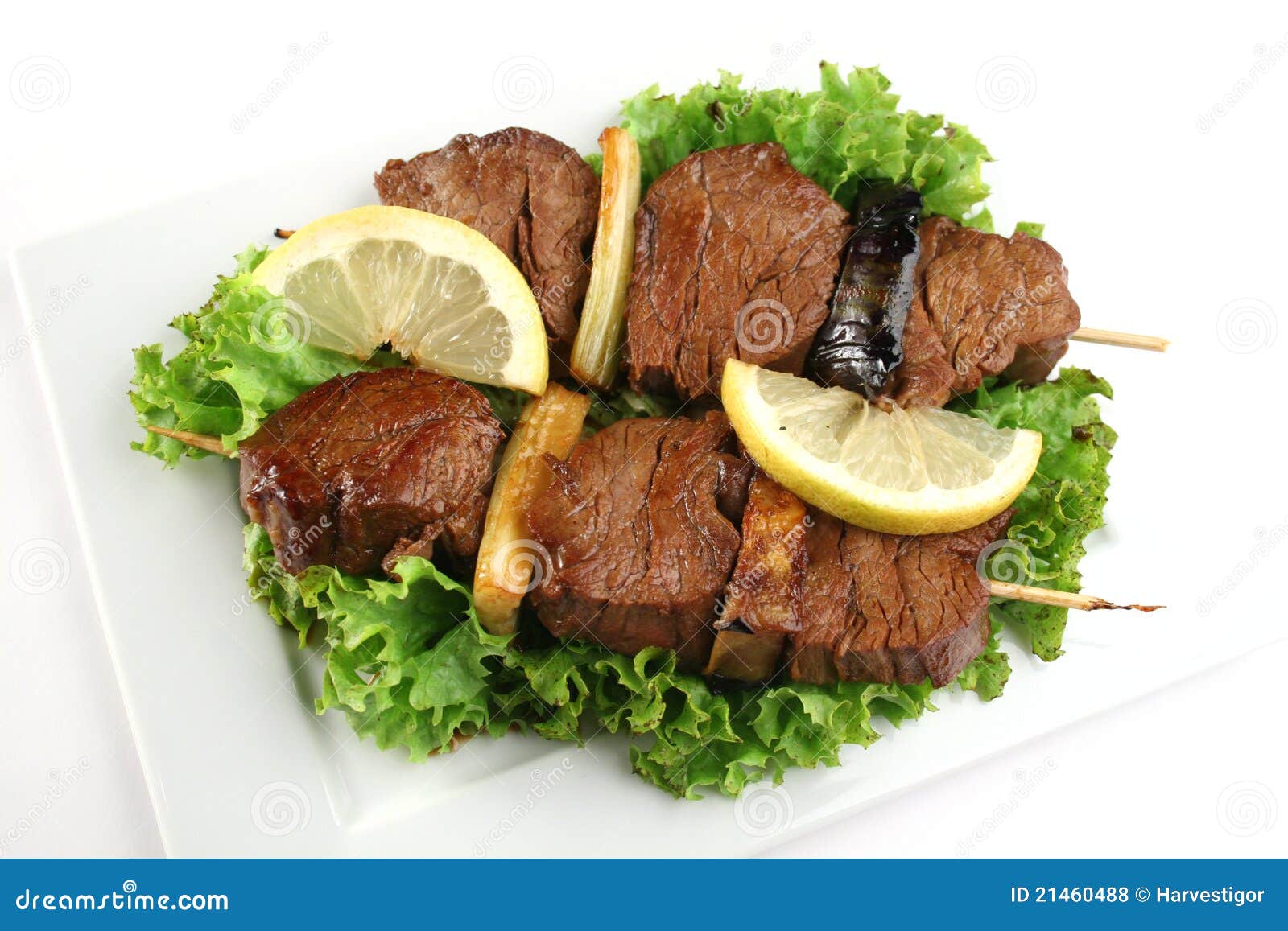 Roasted meat on sticks stock photo. Image of fried, food - 21460488