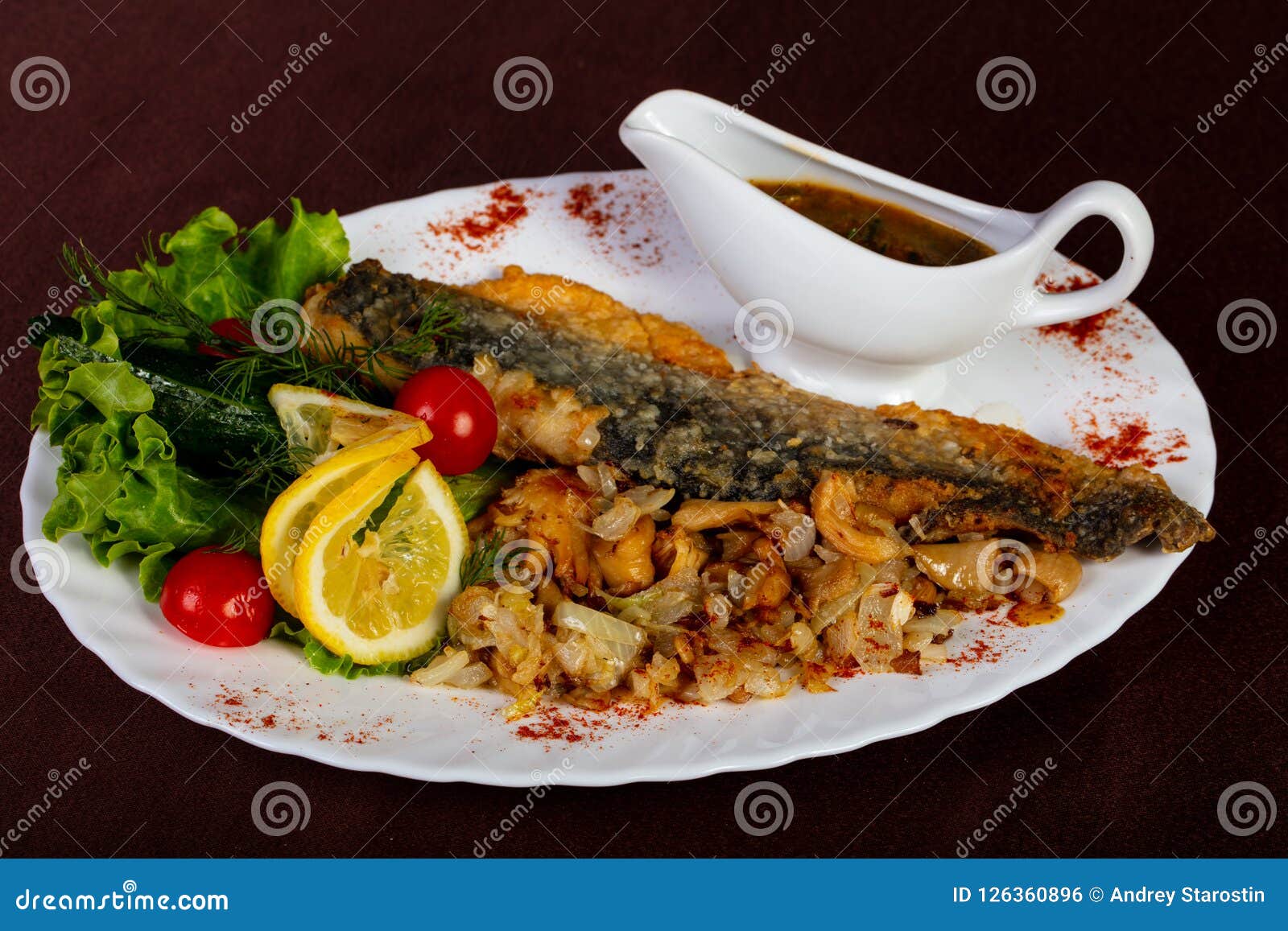 Roasted mullet fish stock photo. Image of fresh, diet - 126360896