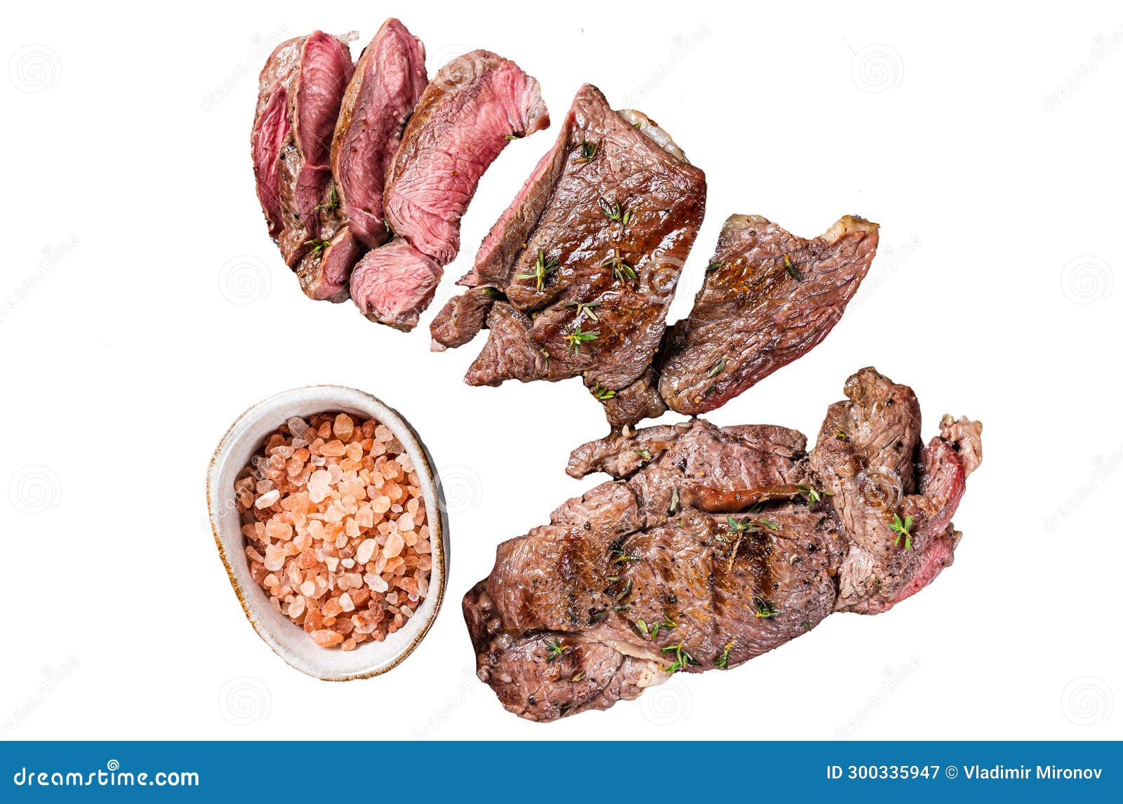 Roasted Mutton Leg Steaks, Sliced Lamb Meat. Isolated, White Background ...