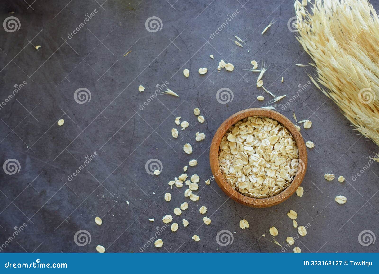 Roasted Oats Flakes Spilling on Table Stock Image - Image of barley ...