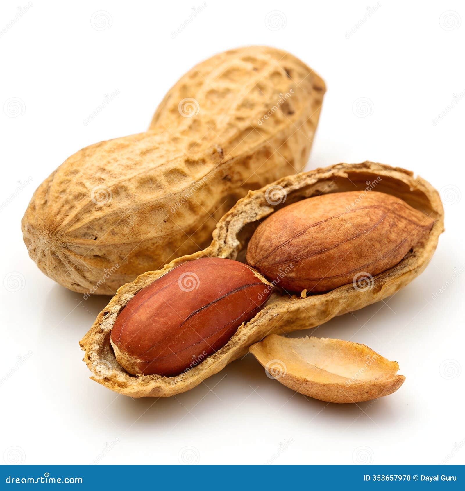 Roasted Peanut with Husk Isolated on White Background Stock ...