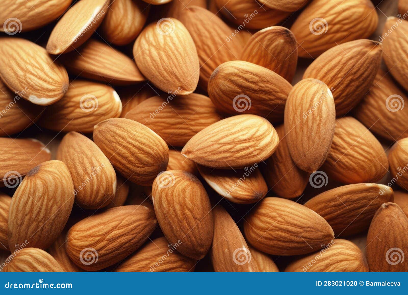 Roasted Peeled Almond Nuts Texture, Top View. Almond Nuts Background ...