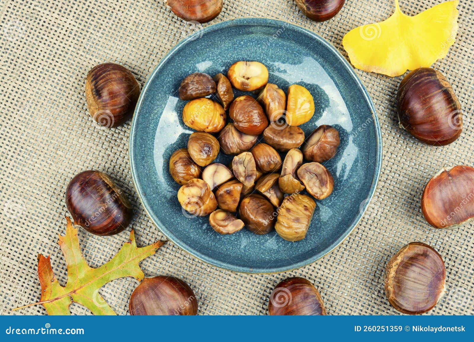 Roasted peeled chestnuts stock image. Image of eating - 260251359