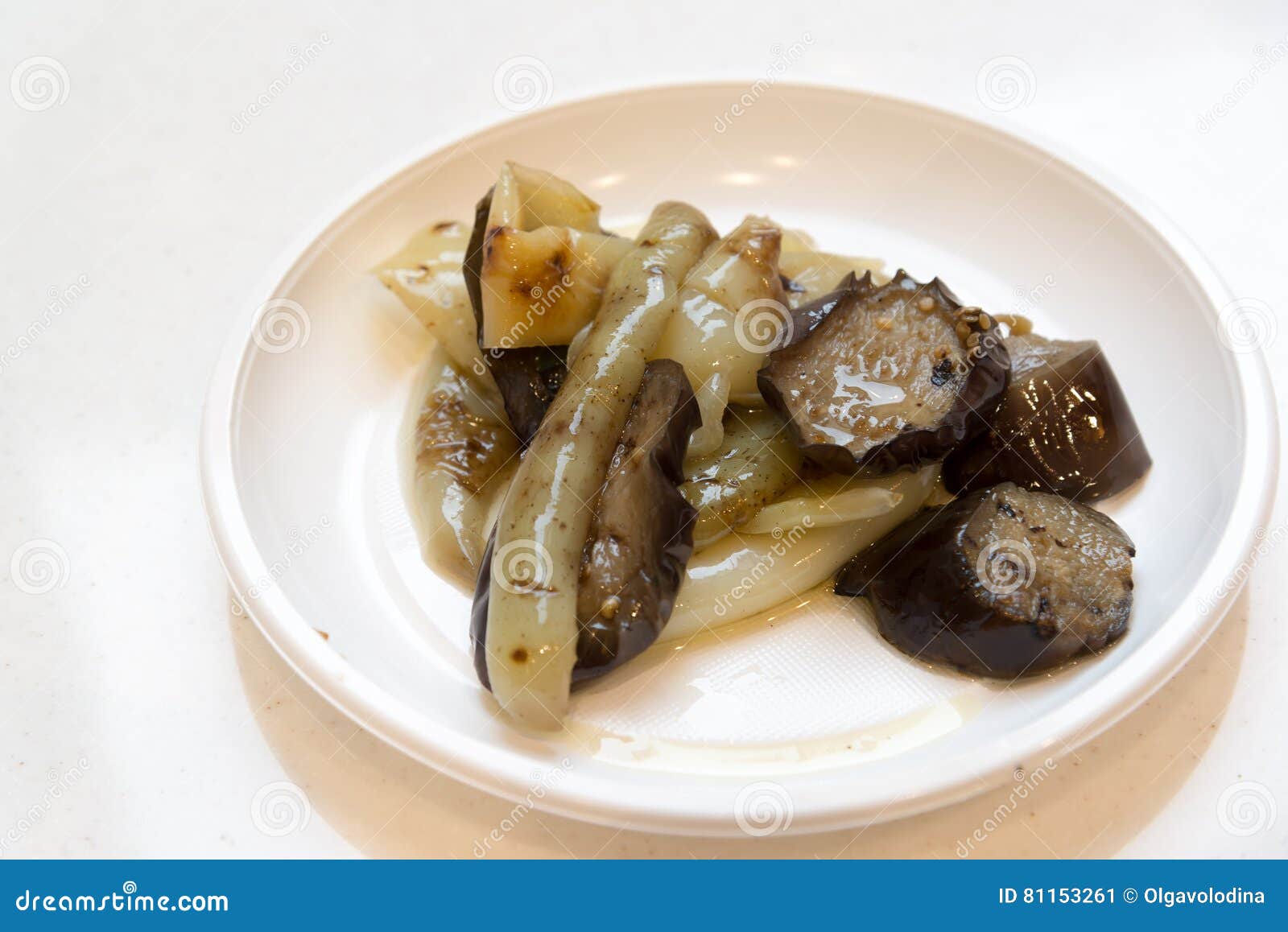 Roasted Pepper and Eggplant on Disposable Plate Stock Image - Image of ...