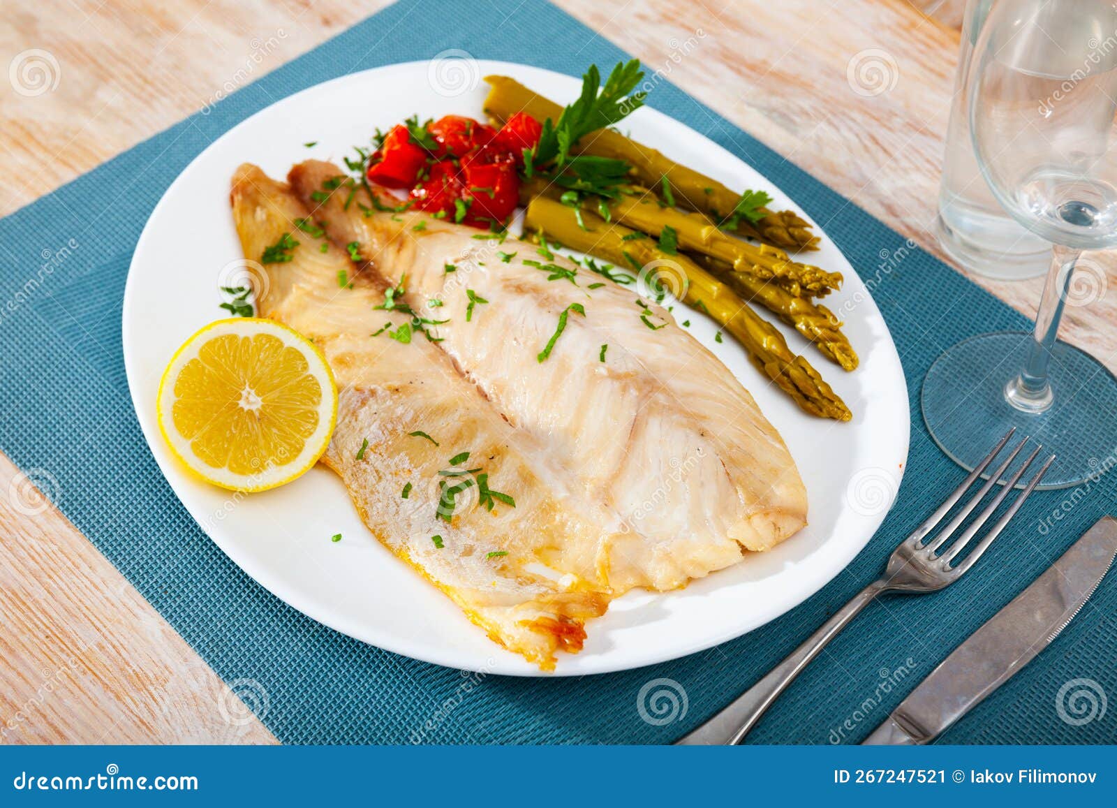 Roasted Perch Fish Fillet with Pickled Vegetables Stock Image - Image ...