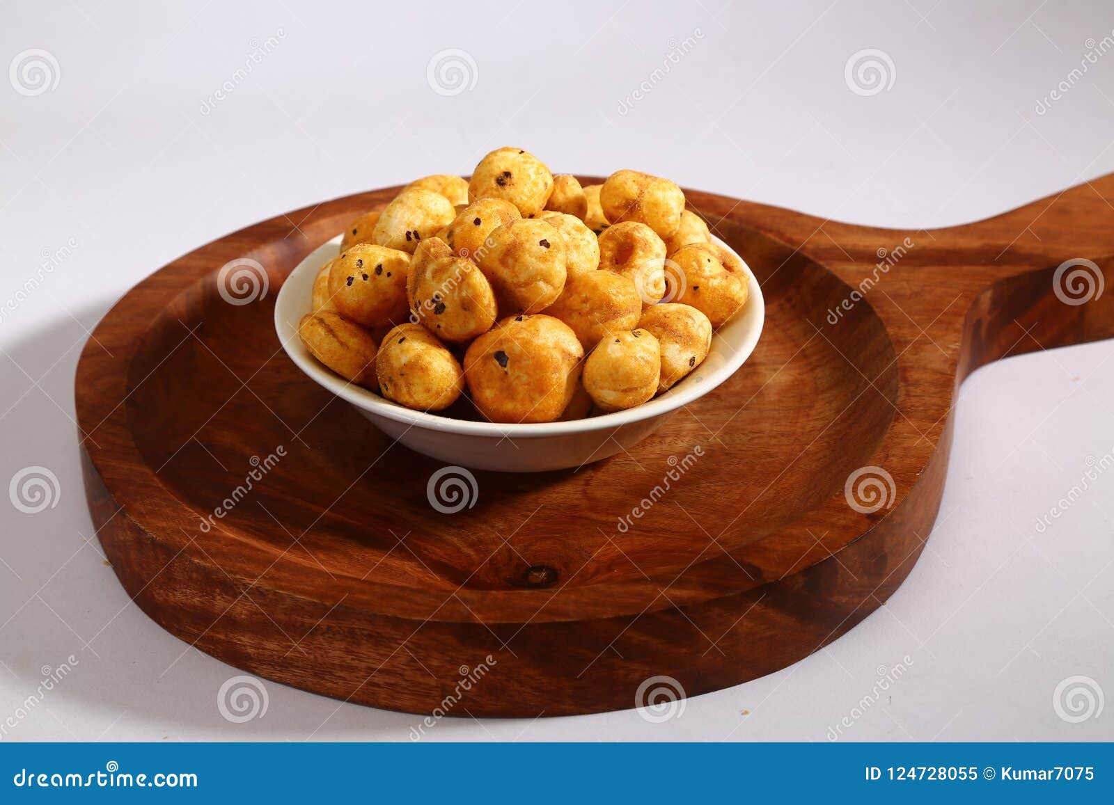 Roasted Phool Makhana or Crispy Lotus Pops Seed Stock Image - Image of ...