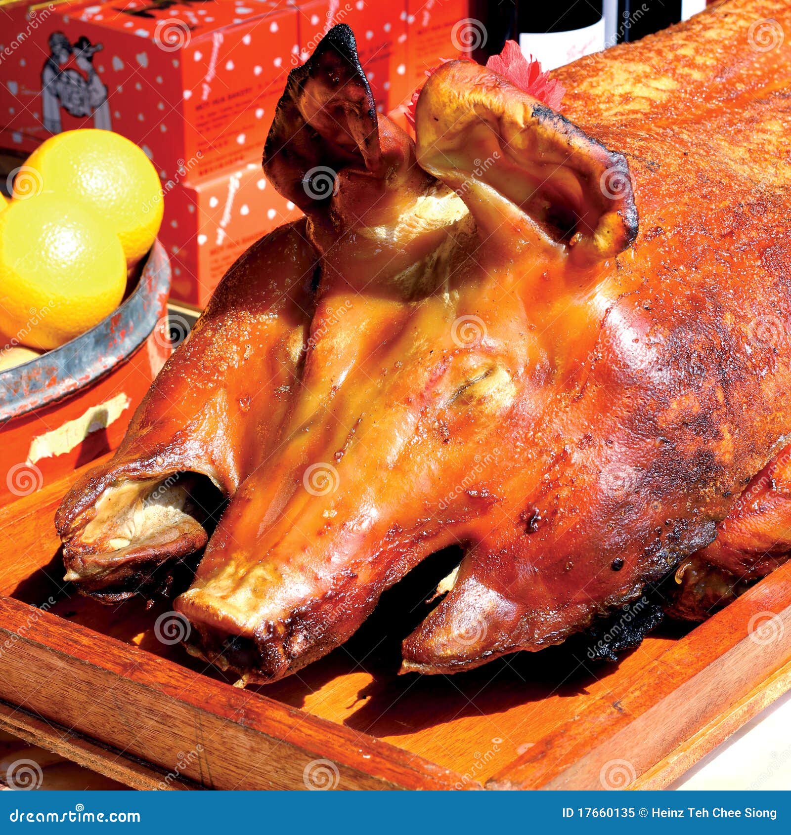 Roasted pig stock image. Image of devour, cuisine, feed - 17660135