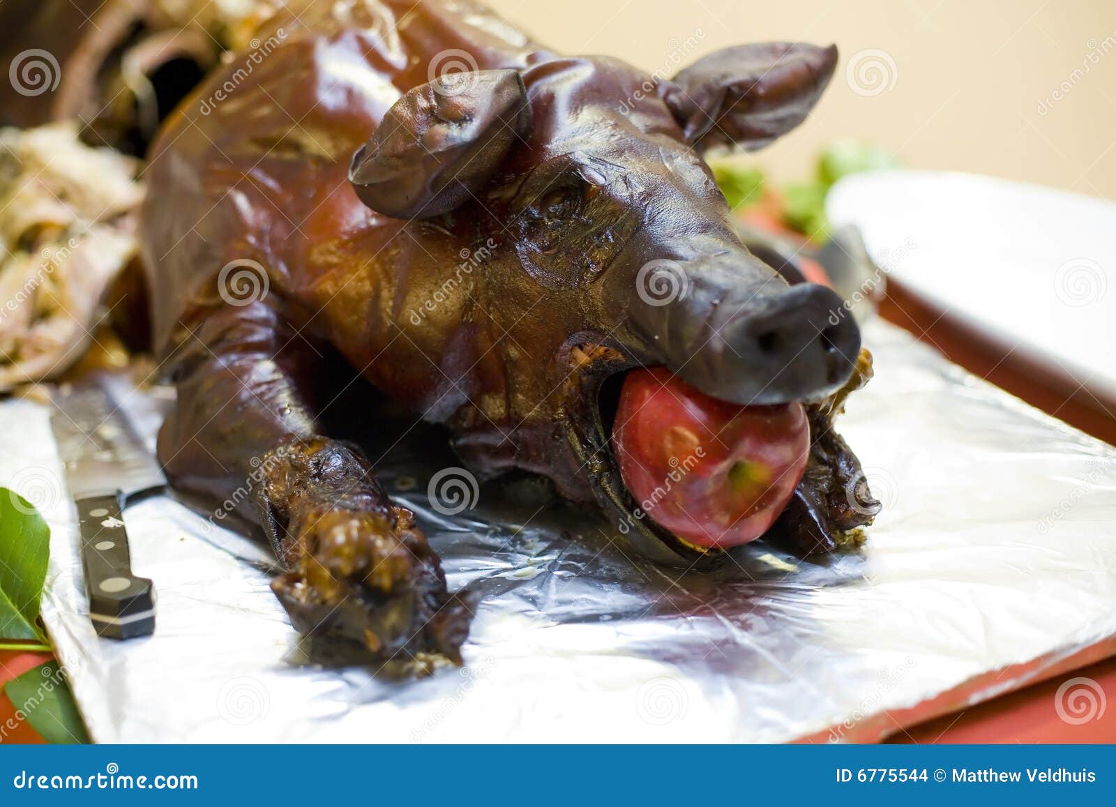 Roasted pig stock photo. Image of sauce, piglet, bacon - 6775544