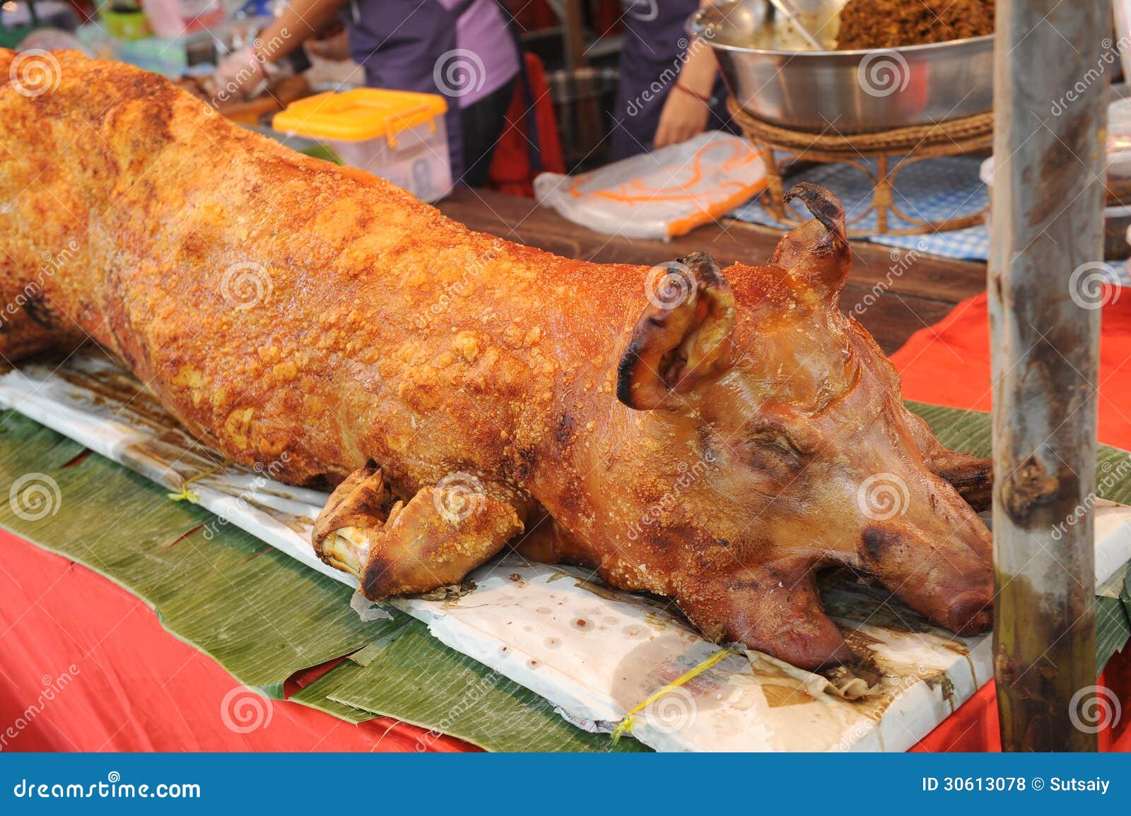 Roasted pig stock photo. Image of dinner, charcoal, czech - 30613078