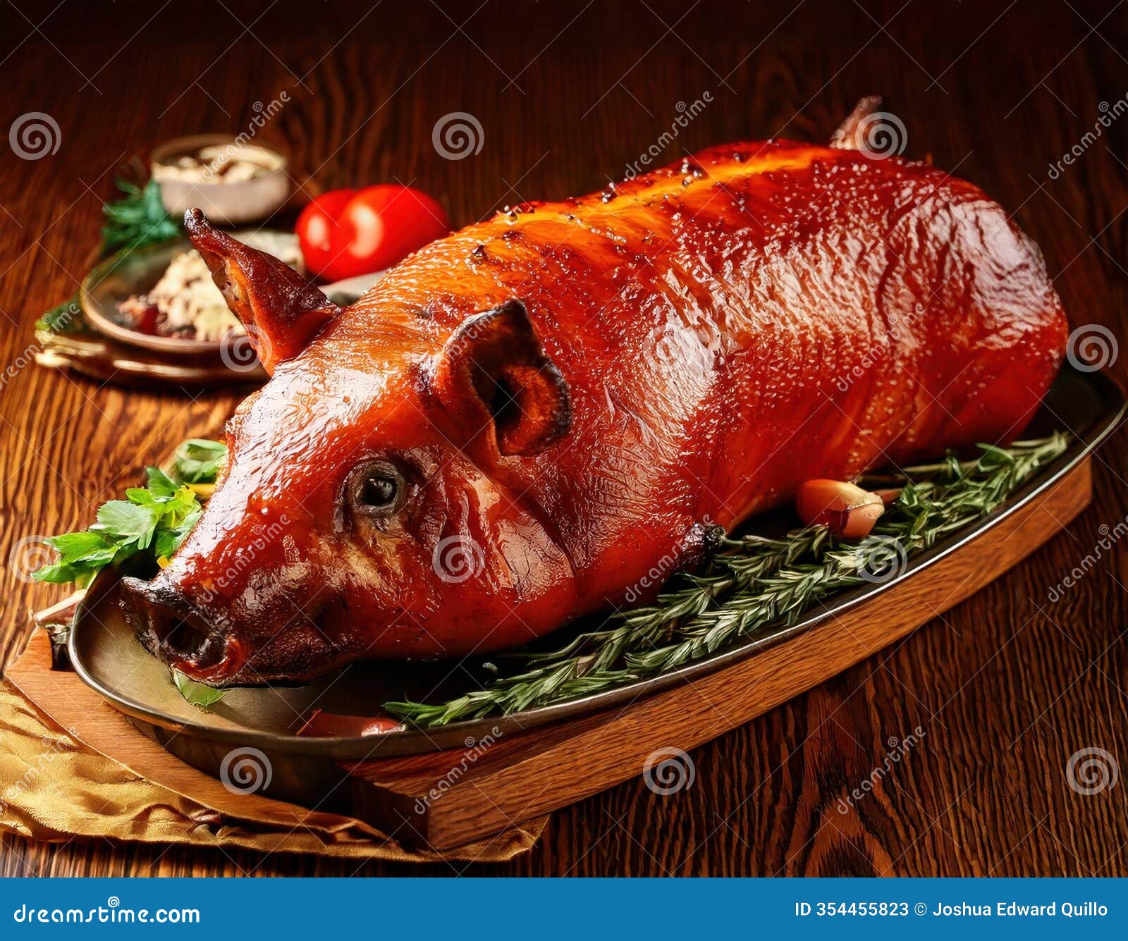 Roast Pig Lechon Roasting Color Drawing Royalty-Free Stock Photography ...