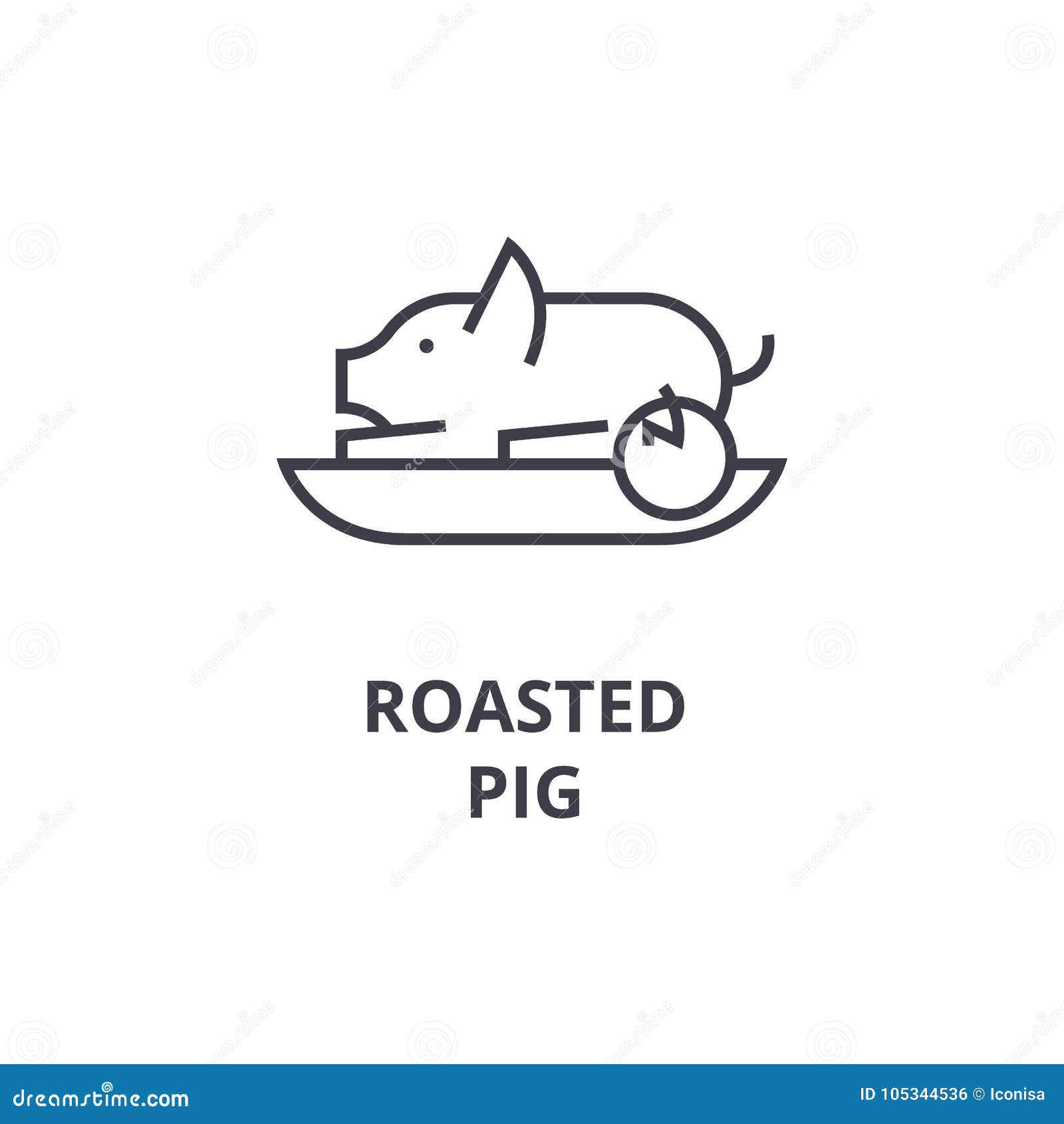 Roasted Pig Line Icon, Outline Sign, Linear Symbol, Vector, Flat ... Roasted Pig Line Icon, Outline Sign, Linear Symbol, Vector, Flat ...