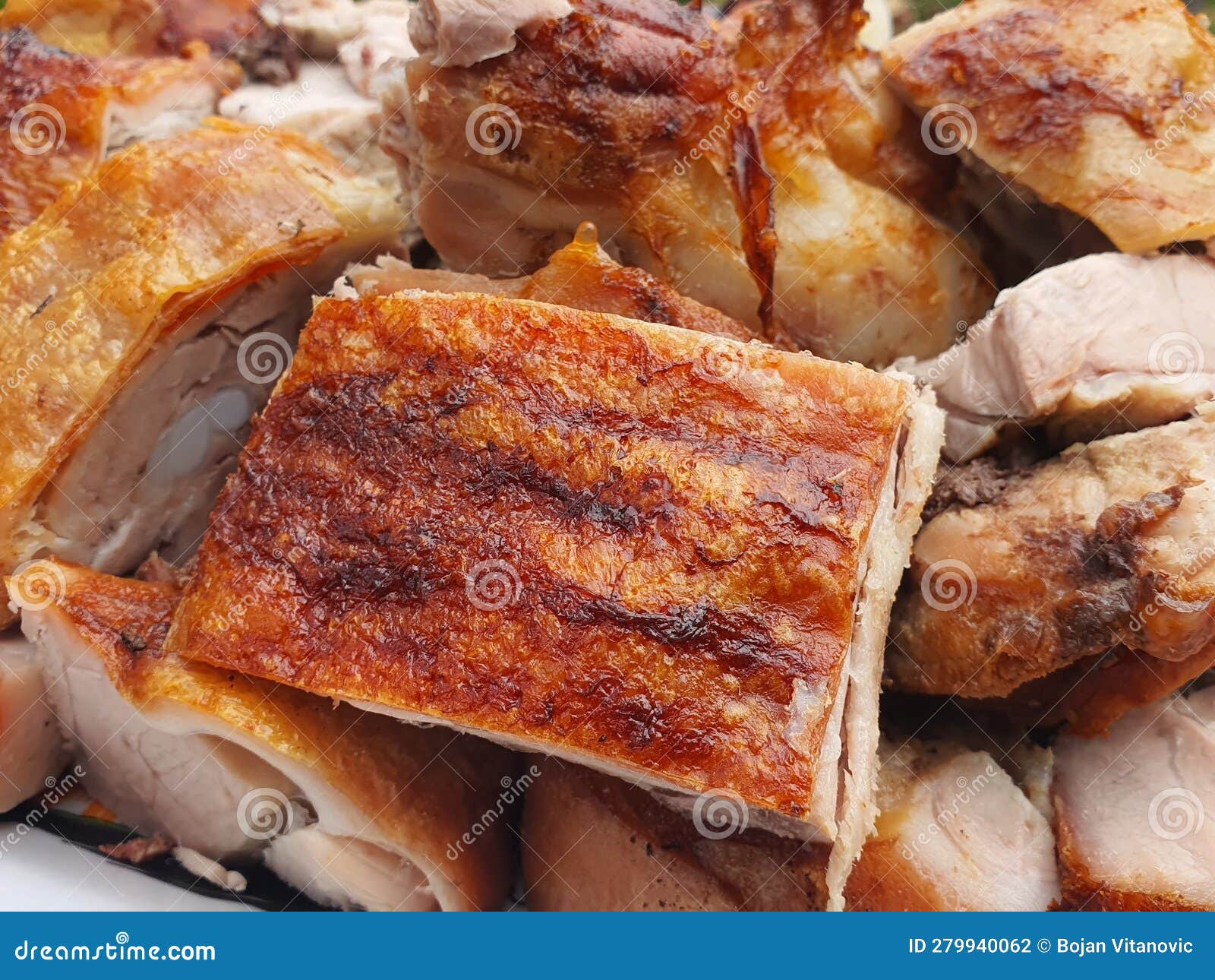 Roasted pig meat stock photo. Image of steak, roasting - 279940062