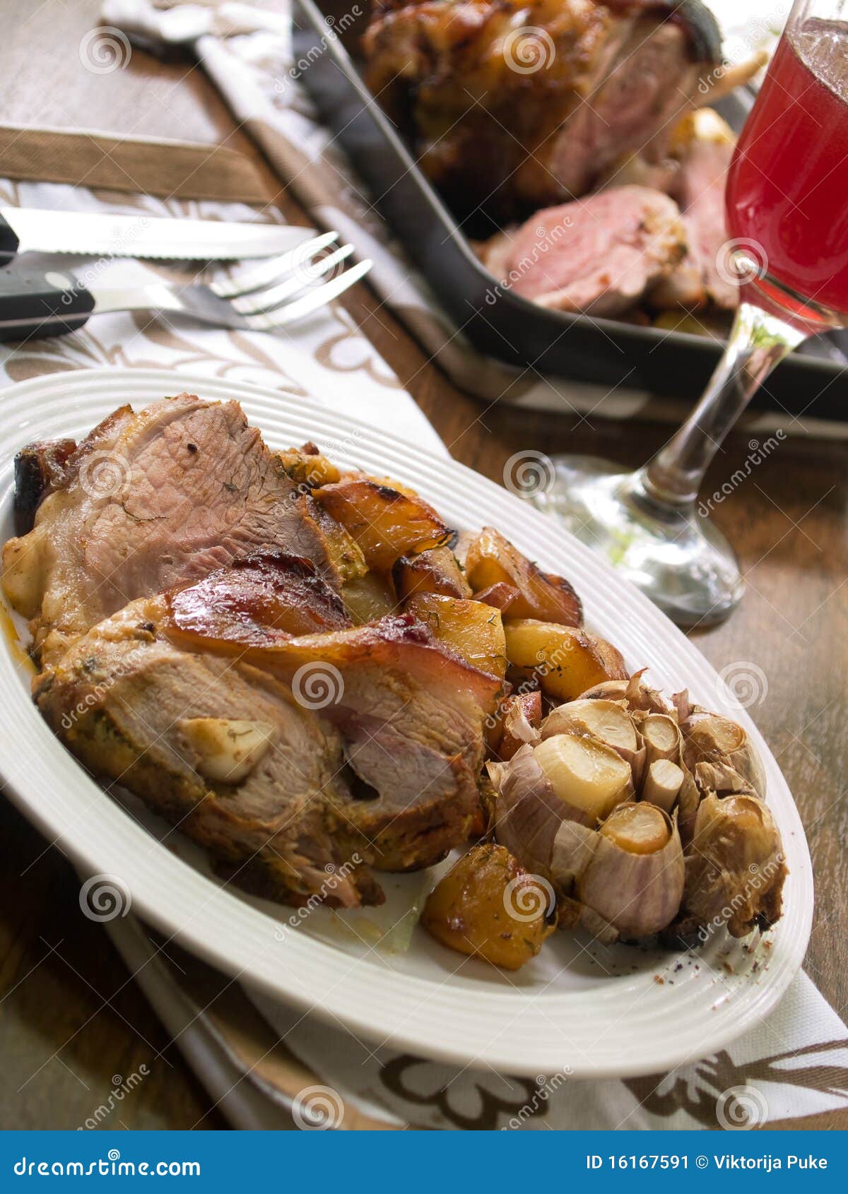 Roasted pork stock image. Image of traditional, garlic - 16167591