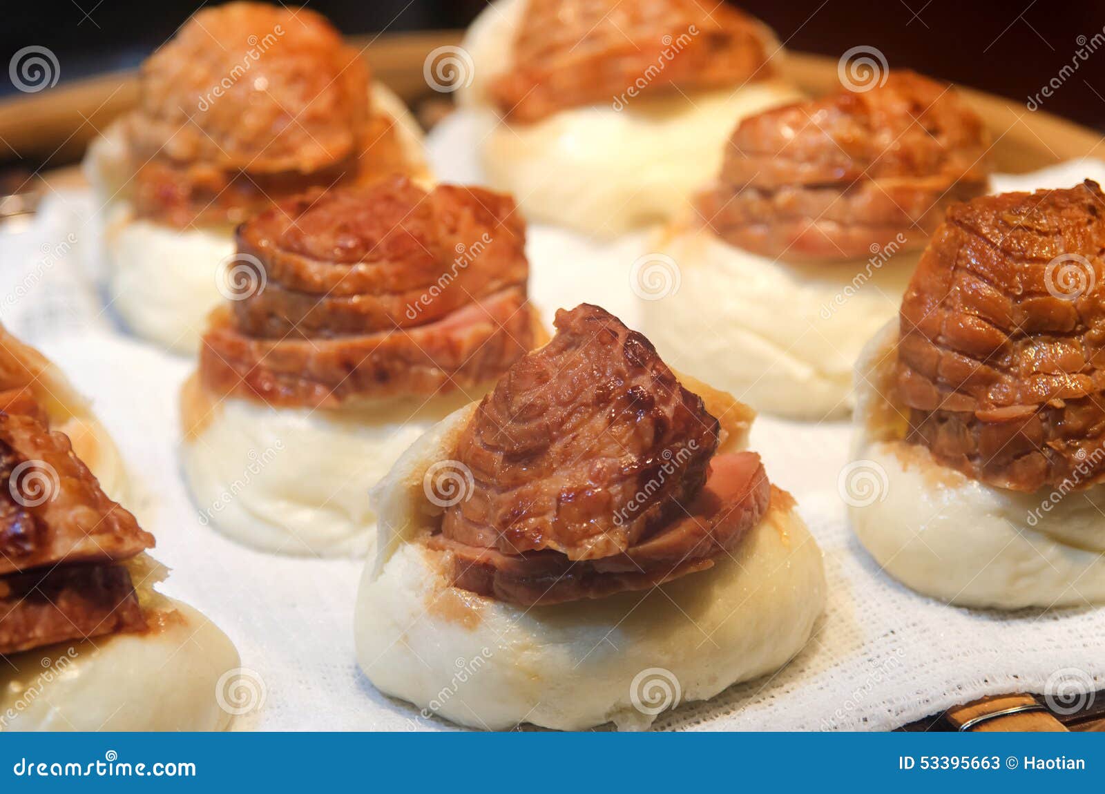 Roasted Pork Buns stock image. Image of cuisine, cafe - 53395663