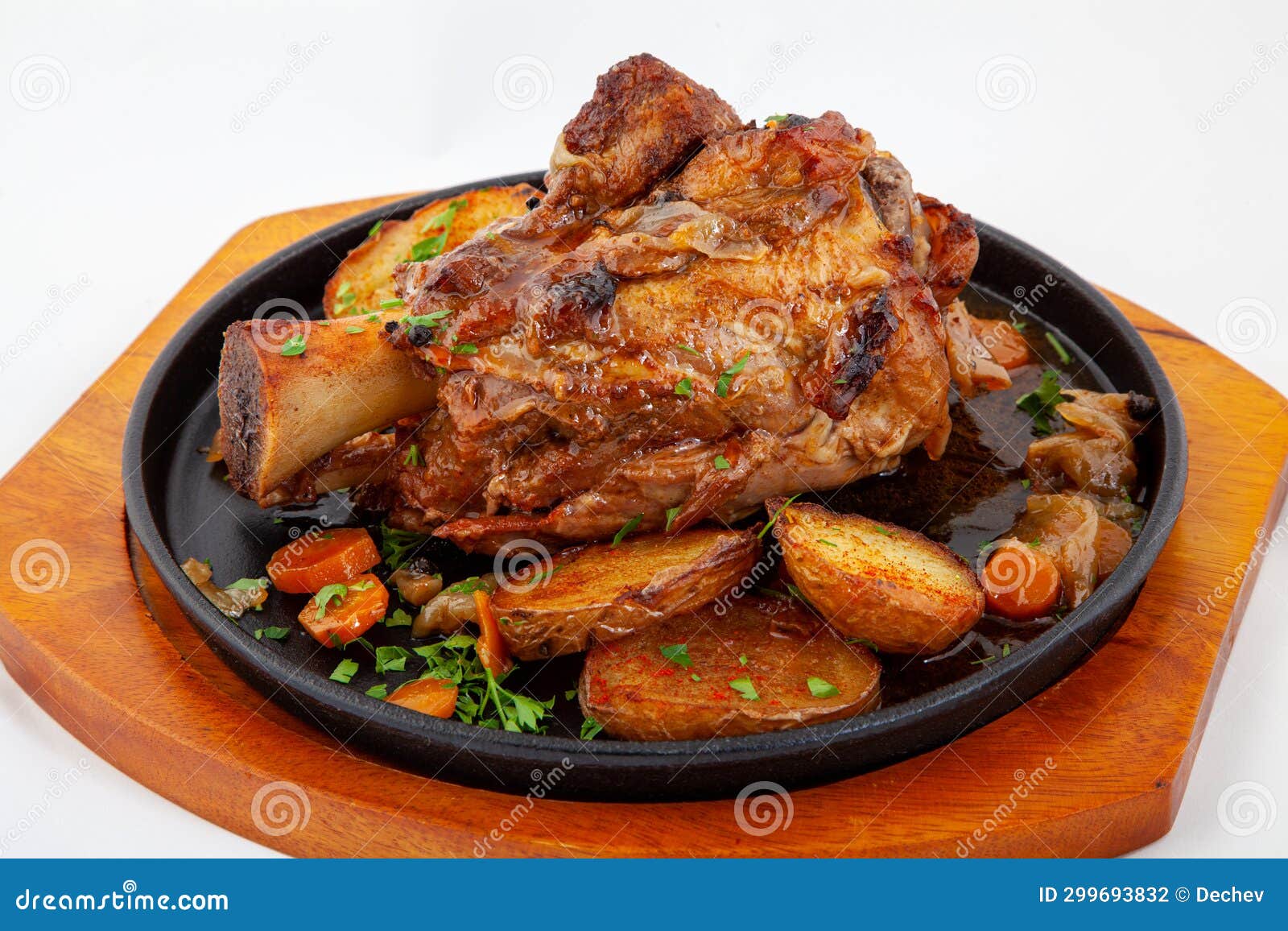 Roasted Pork Leg (knuckle) with Vegetables Stock Photo - Image of ...
