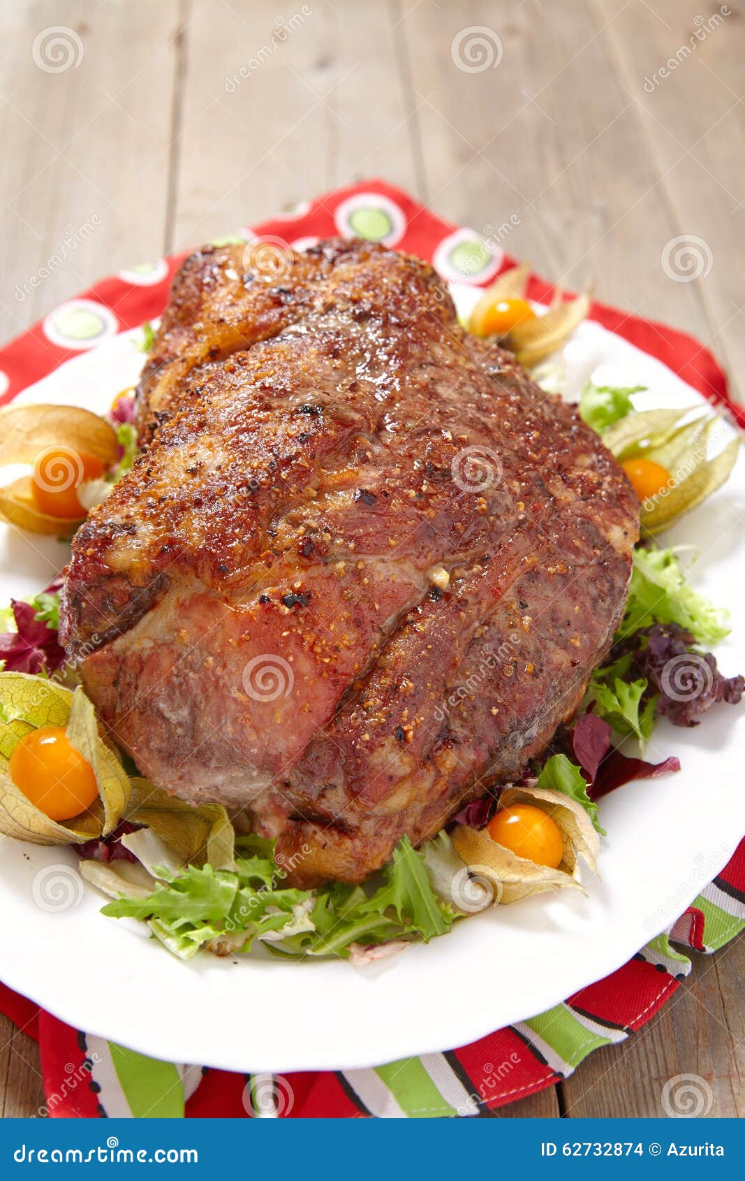 Roasted pork neck stock photo. Image of dish, dinner - 62732874