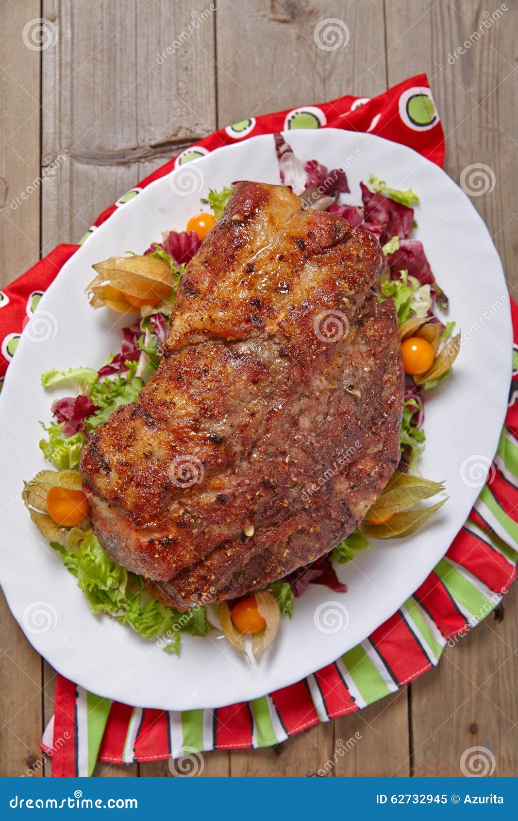 Roasted pork neck stock image. Image of gourmet, cooked - 62732945