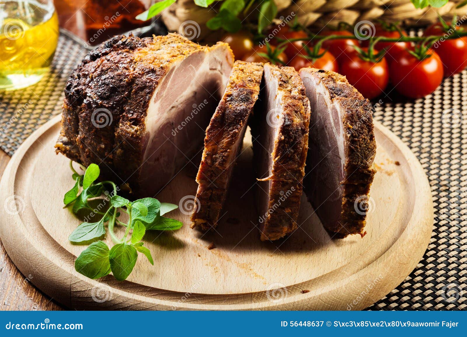 Roasted Pork Neck with Spices Stock Image - Image of gourmet, cutting ...