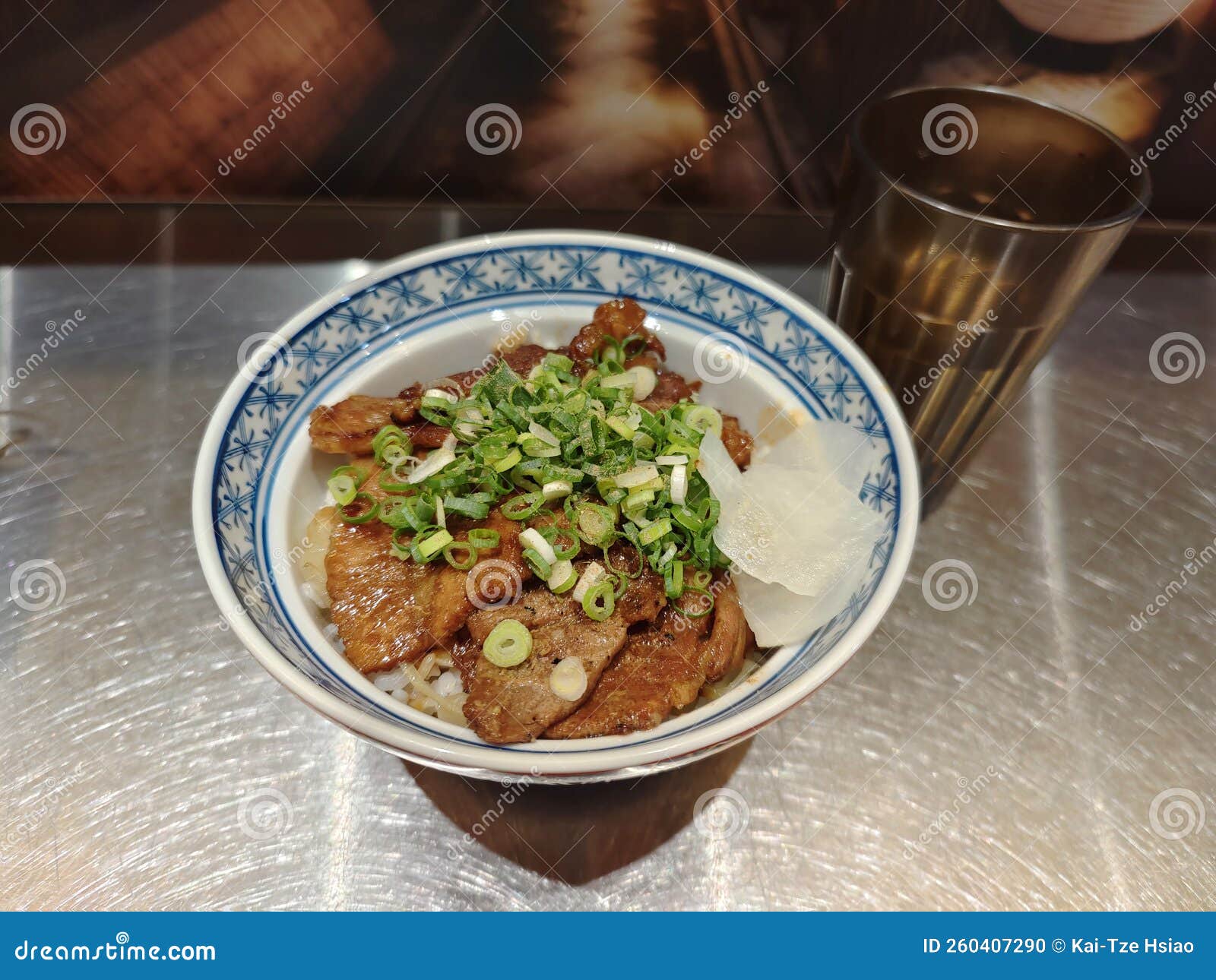 Roasted Pork Over Rice with Chopped Spring Onion Stock Photo - Image of ...
