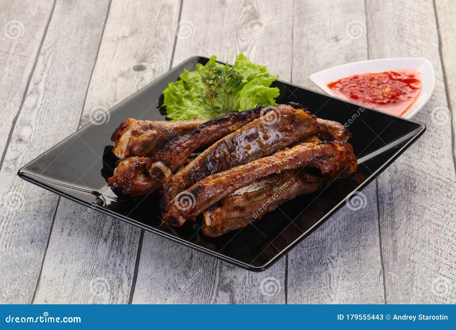 Roasted pork ribs stock image. Image of gourmet, roasted - 179555443