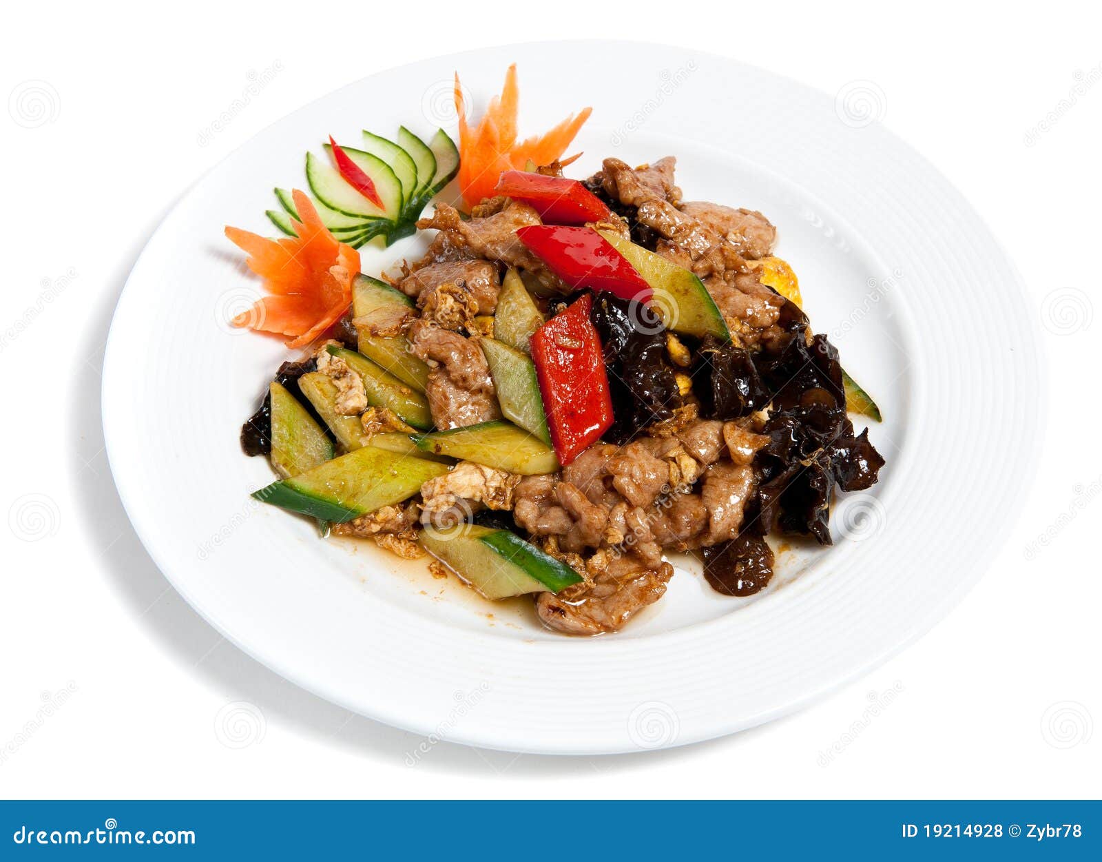 Roasted Pork with Vegetables on a Plate Stock Photo - Image of meat ...