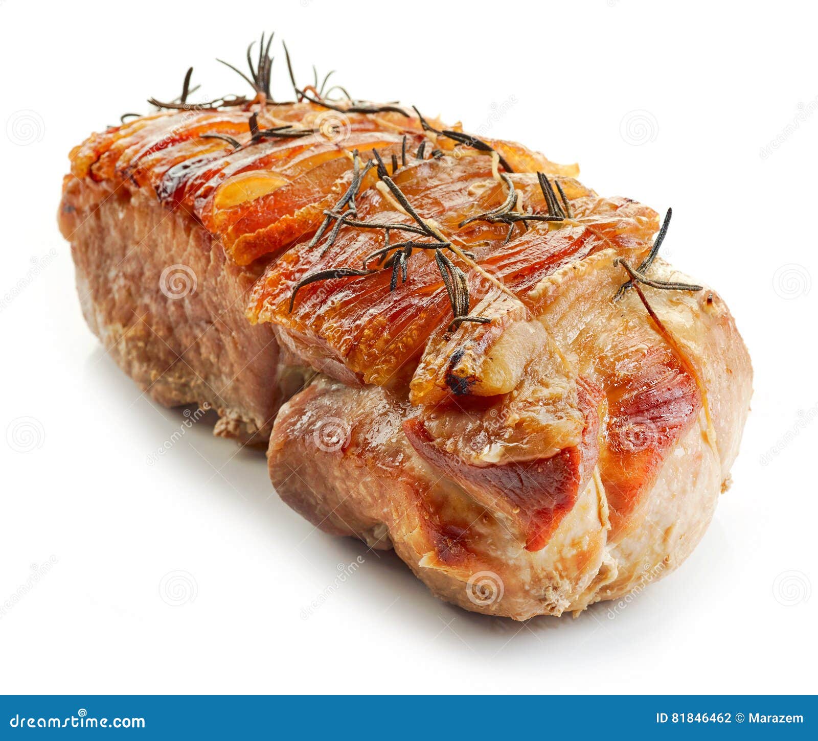 Roasted Pork on White Background Stock Photo - Image of protein ...