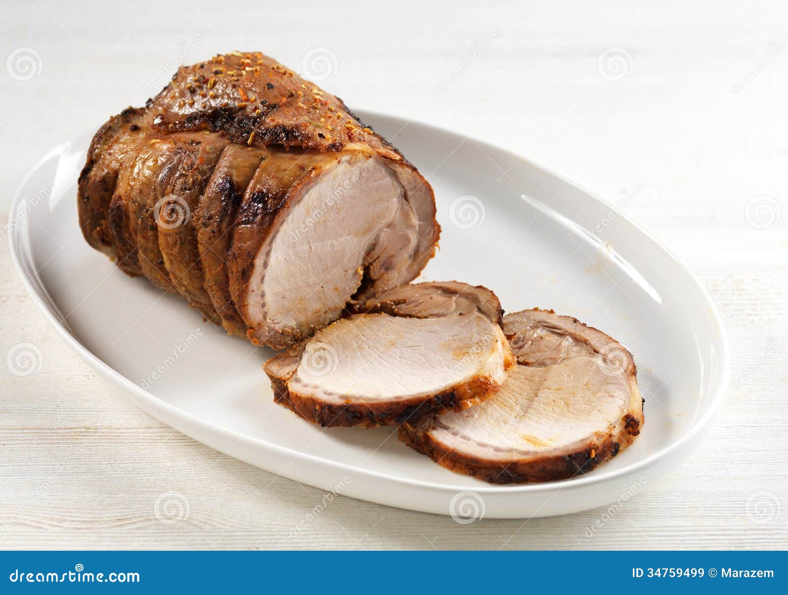 Roasted pork stock image. Image of dinner, cooking, portion - 34759499